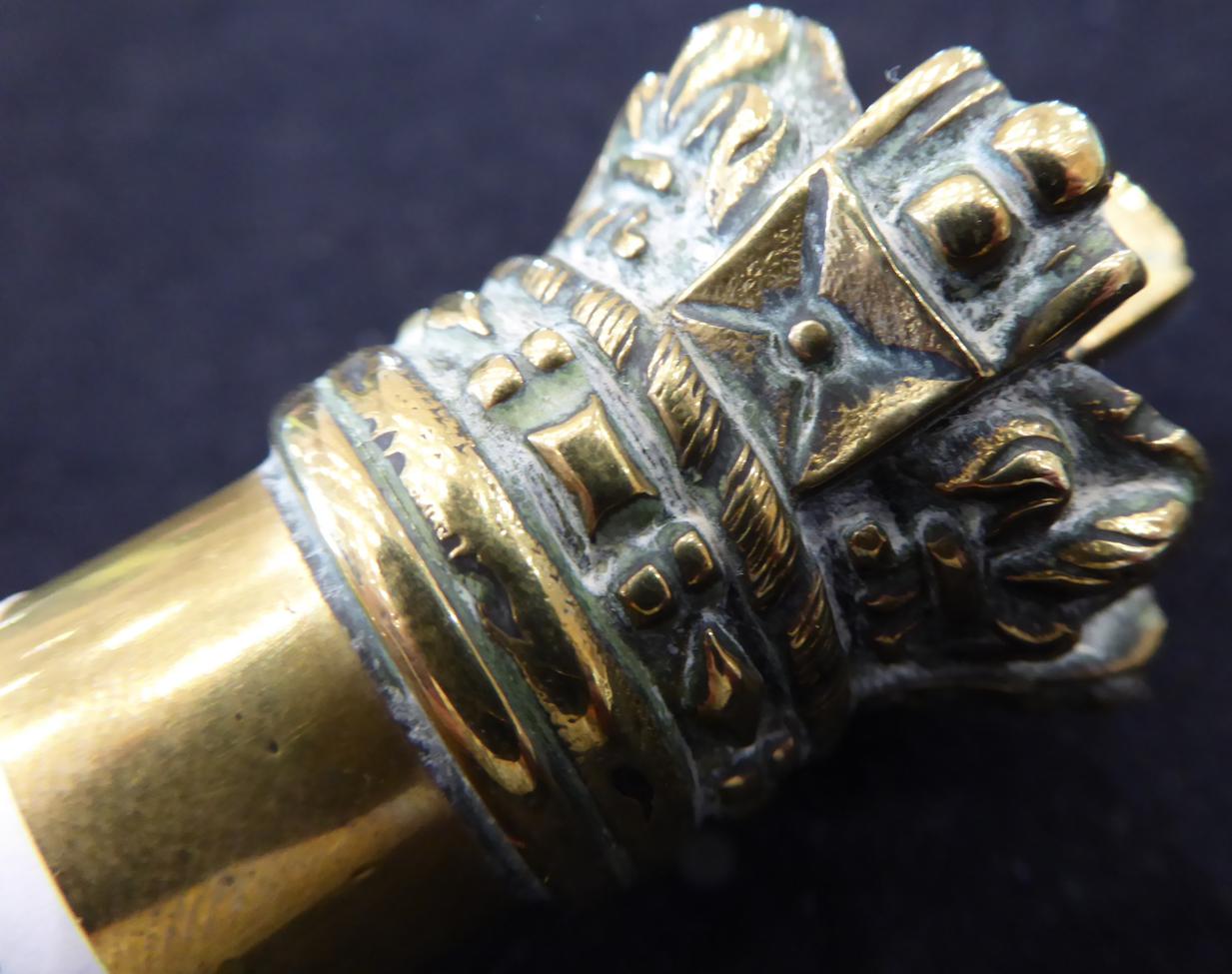A Victorian Brass Police Inspector's Baton, with crown knop and ...