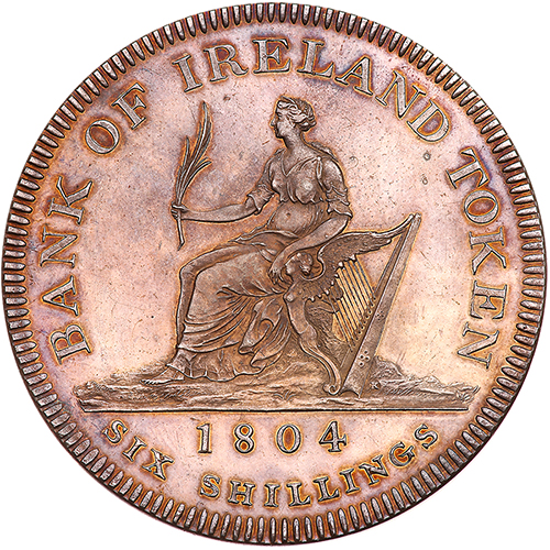 Ireland. Bank Token Six Shillings, 1804 NGC Proof 64. Dav-102; S.6615 ...