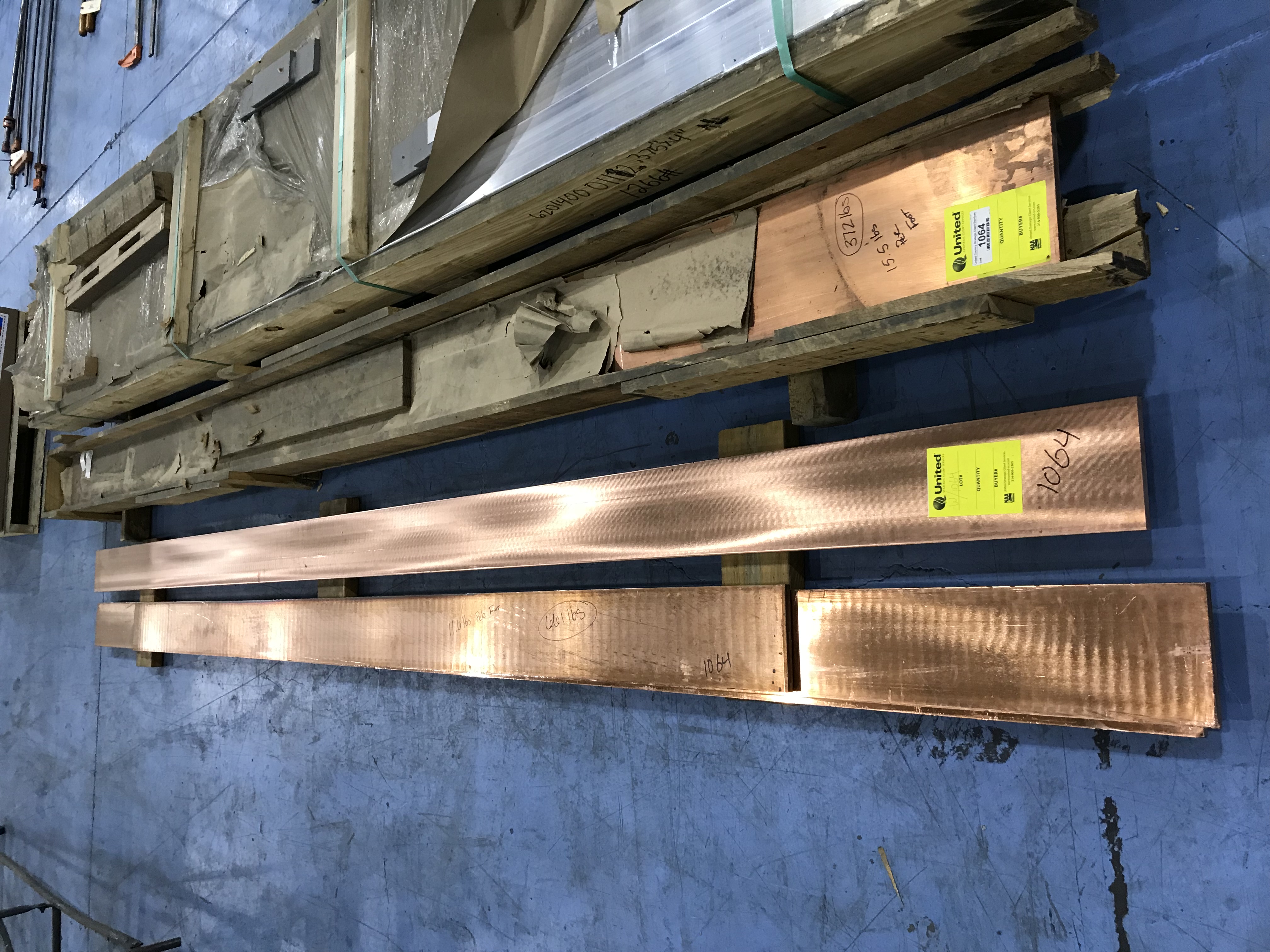 1/2" X 6" and 1/2" X 8" copper buss (1033lbs. X)