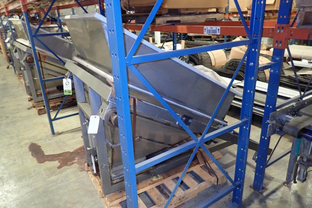 Poly feed hopper with pneumatic slide gate, 46 in. long x 42 in. wide x ...