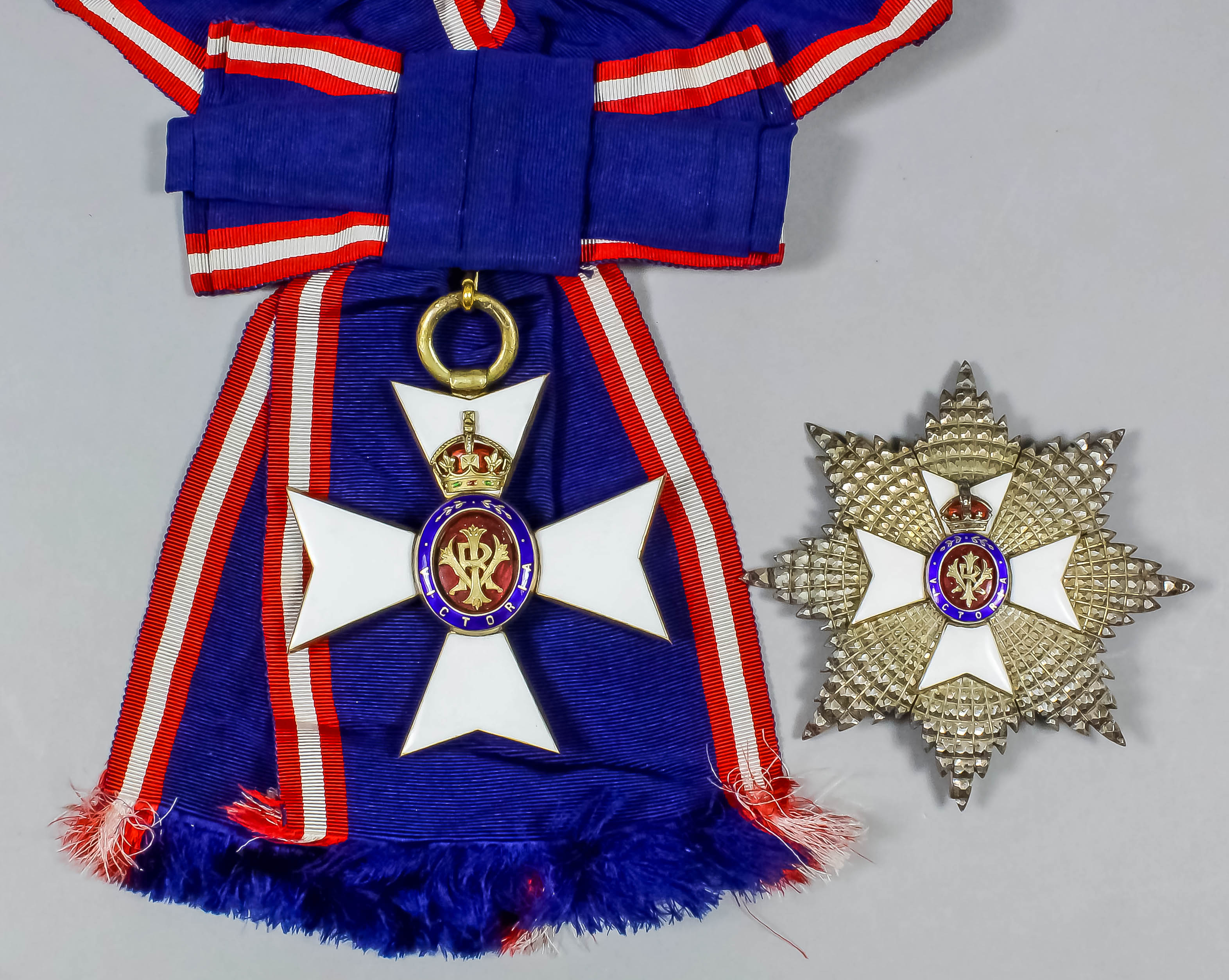 A silver and enamel breast star and badge of a Knights Grand Cross of ...