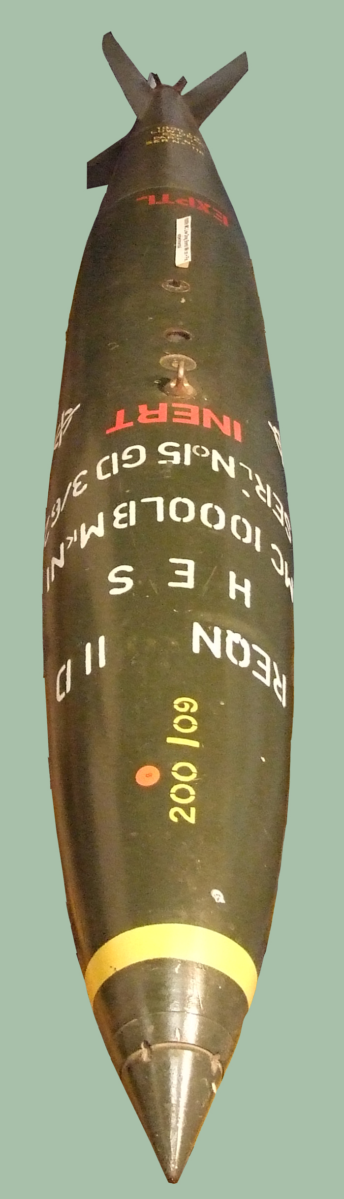 A Medium capacity 1000lb bomb, Mk. N1, low drag, this bomb used by the ...