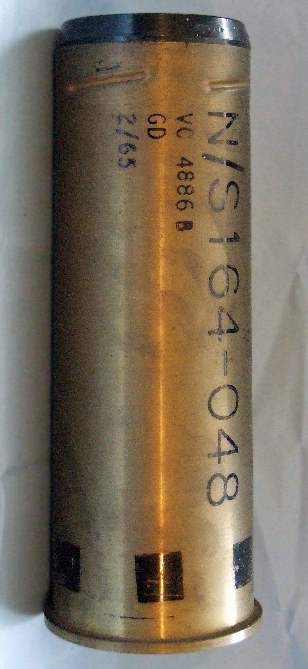 Two 105mm cartridge cases for the "charge super", where the bagged ...