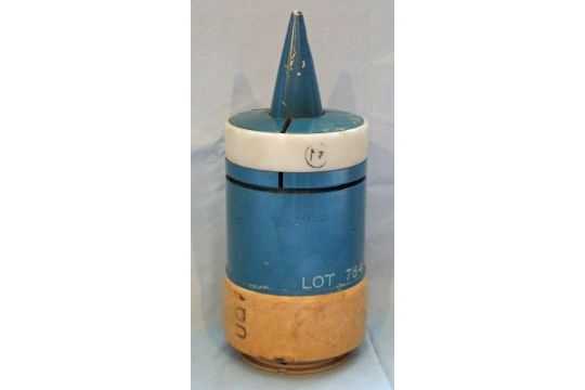 An 105 mm Armour piercing projectile, discarding sabot (APDS) practice ...