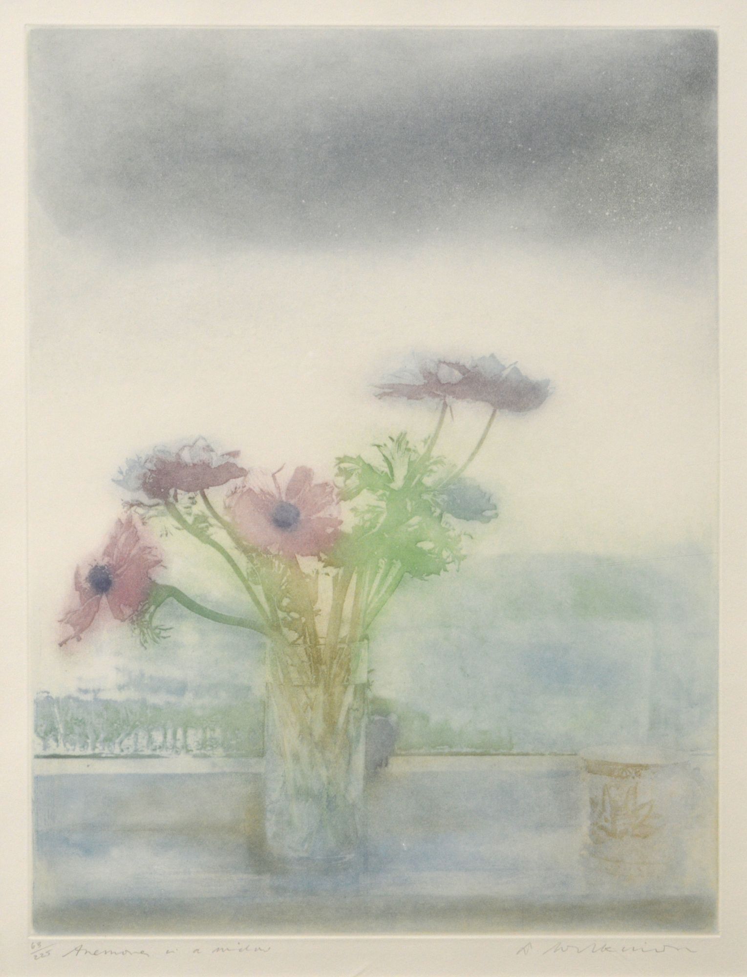 Donald Wilkinson, British b.1937- "Daffodils" and "Anemones in a window ...