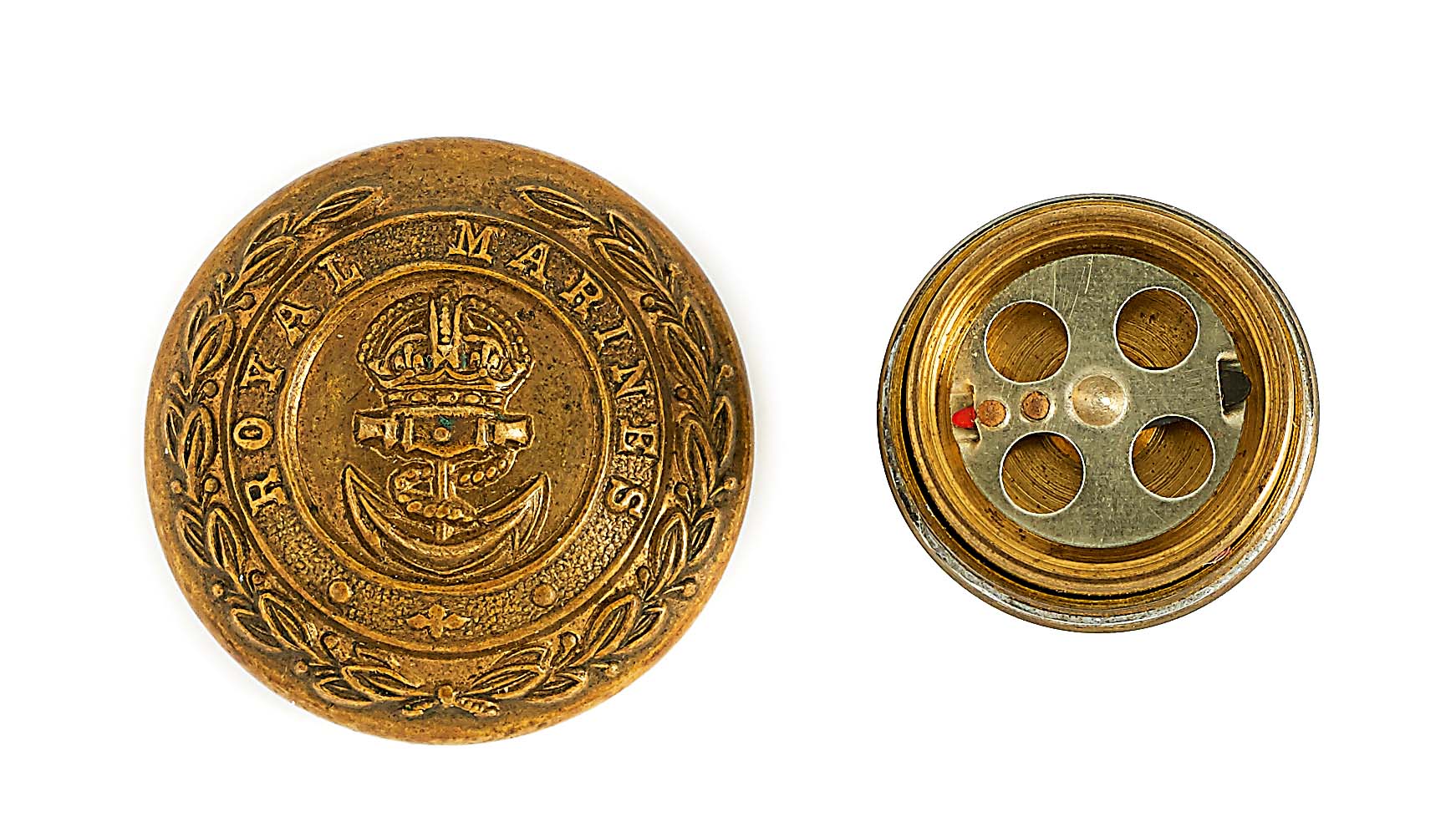 WW2 Royal Marines Escape Compass Button. A very rare example. The Royal ...