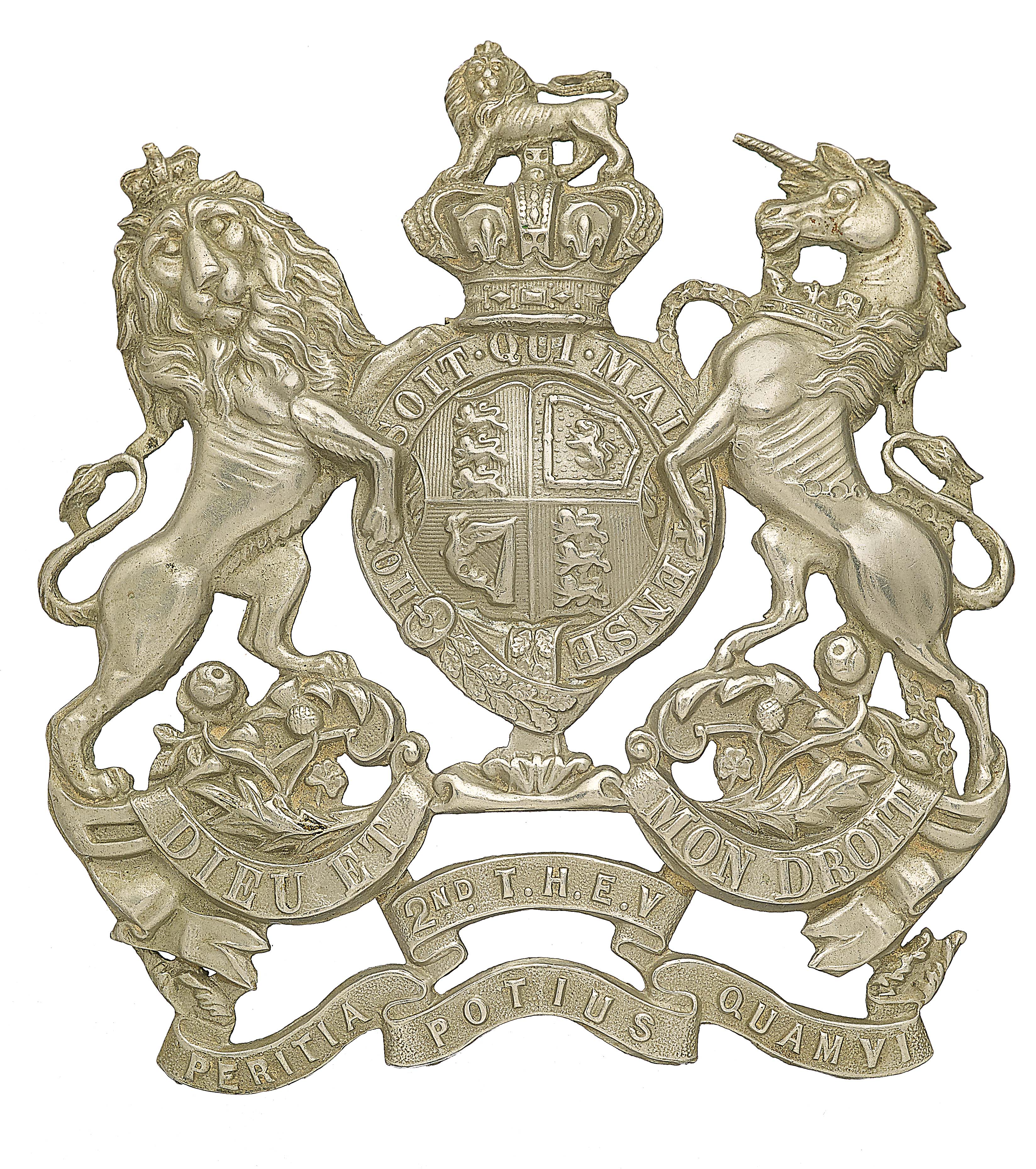 Badge. 2nd Tower Hamlets Engineer Volunteers post 1878 OR’s helmet ...