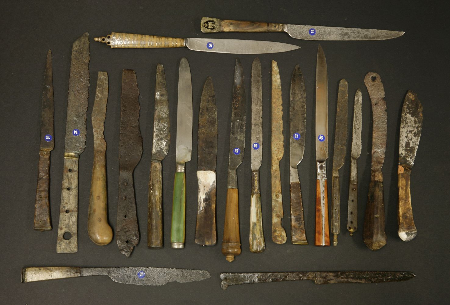 Twenty early knives and part knives,16th and 17th century, with wood ...