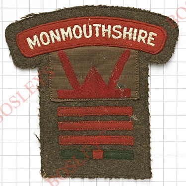 Monmouthshire Regiment 53rd Welsh Division WW2 combination.Embroidered ...
