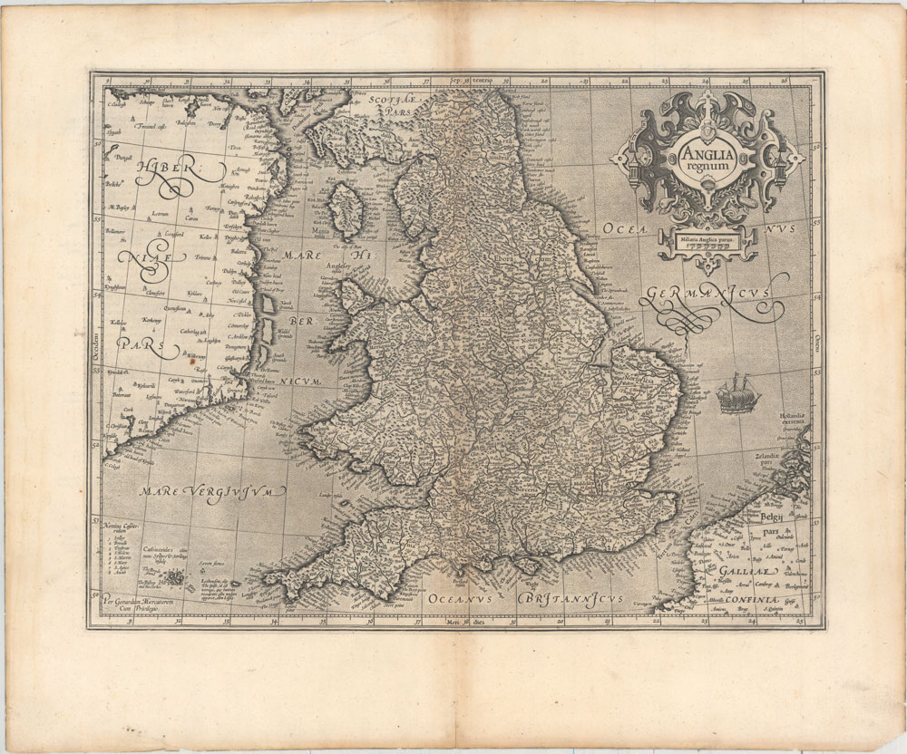 Anglia Regnum Mercator/Hondius, 1630. This attractive map of ...