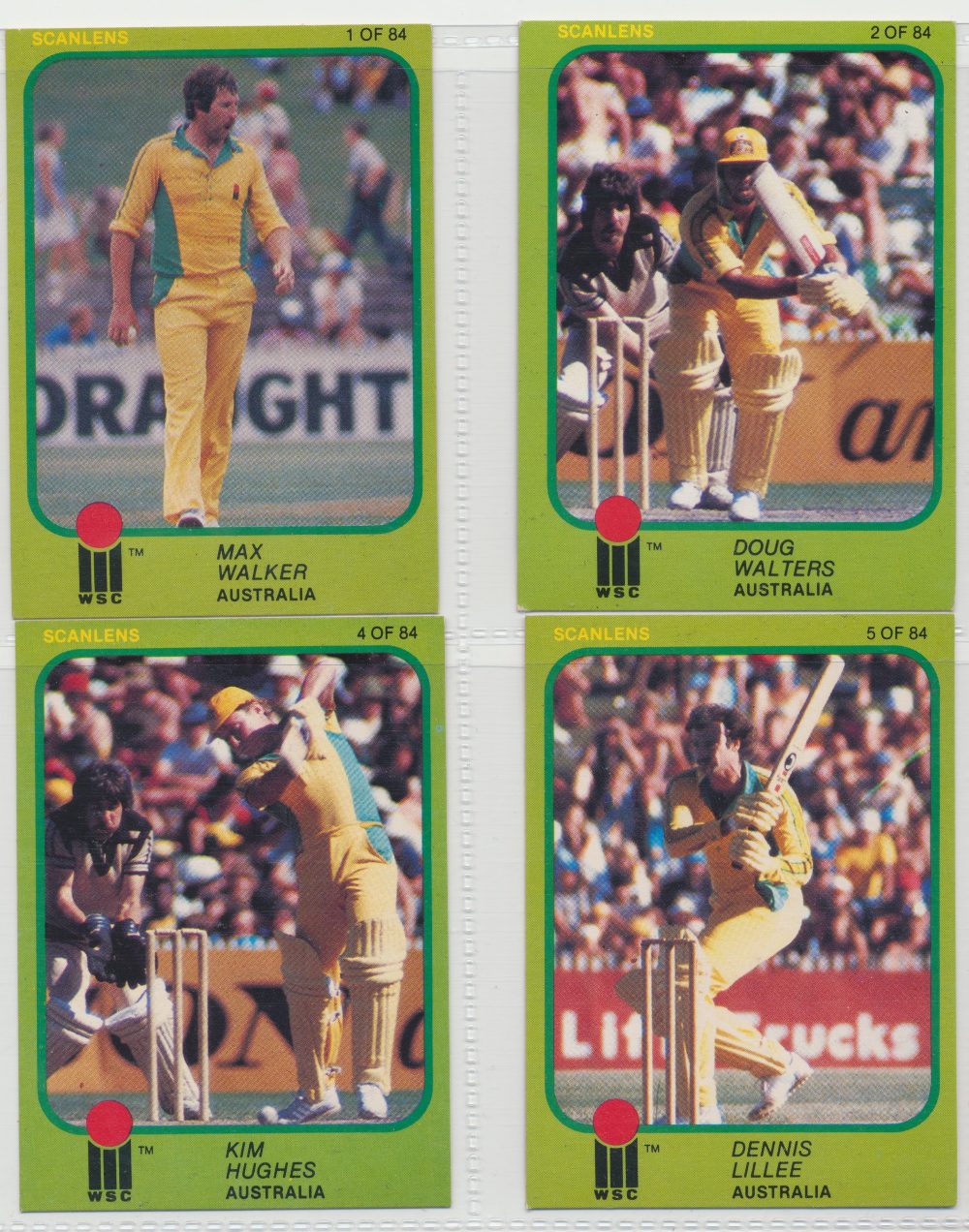 Trade cards, Scanlens, WSC Super Series Cricket 1981/2 (set, 84 cards ...