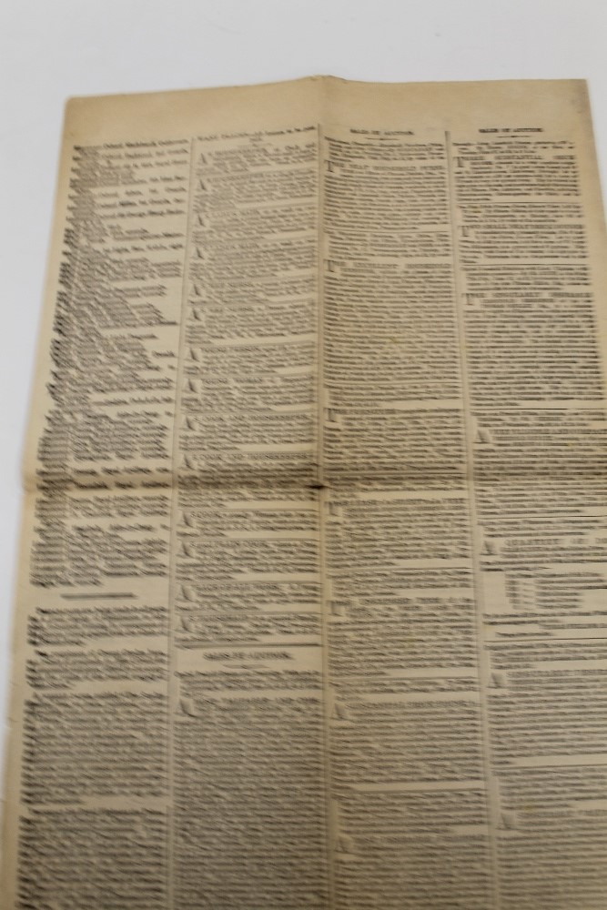 "THE TIMES" NEWSPAPER, Thursday June 22 1815, contains the report of ...