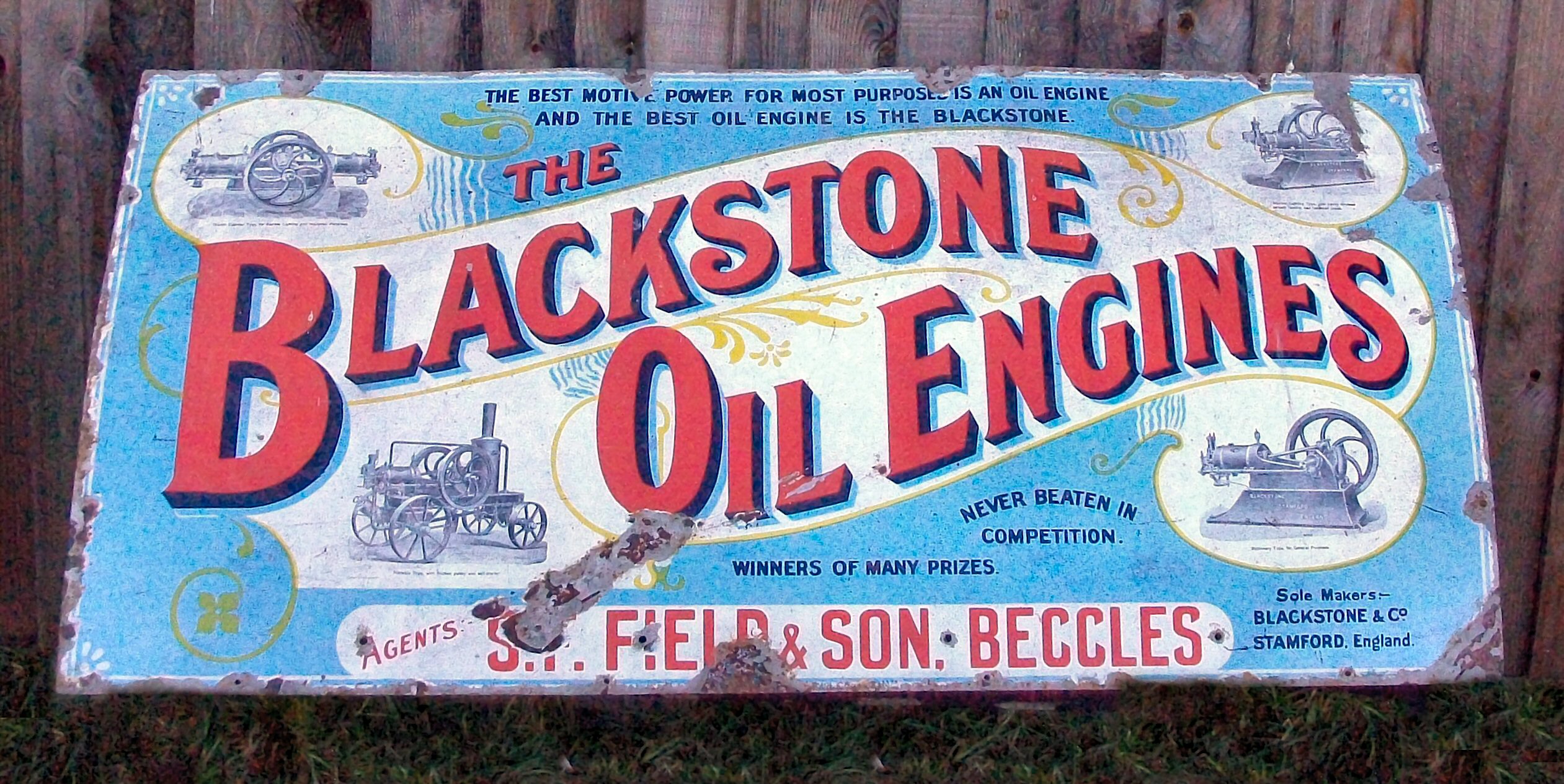 Blackstones Oil Engines, enamel sign