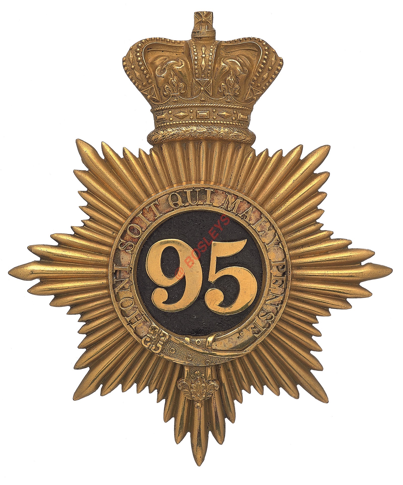 Badge. 95th (Derbyshire) Regiment of Foot, Victorian Officer’s “French ...