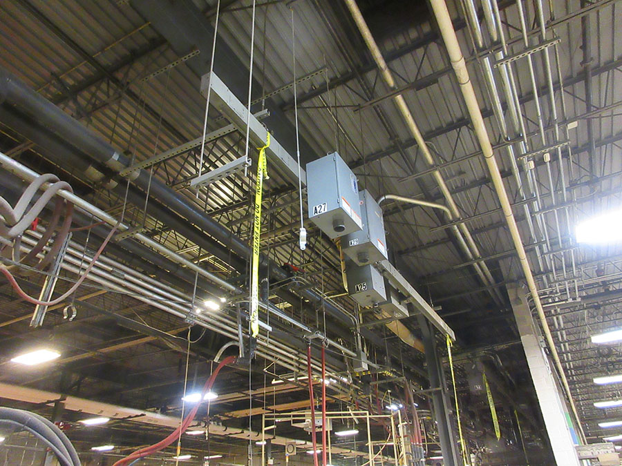 ELECTRICAL POWER SUPPLIES, BUS DUCT THAT IS MARKED WITH CAUTION TAPE ...