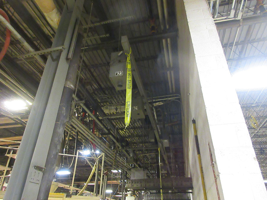 ELECTRICAL POWER SUPPLIES, BUS DUCT THAT IS MARKED WITH CAUTION TAPE ...
