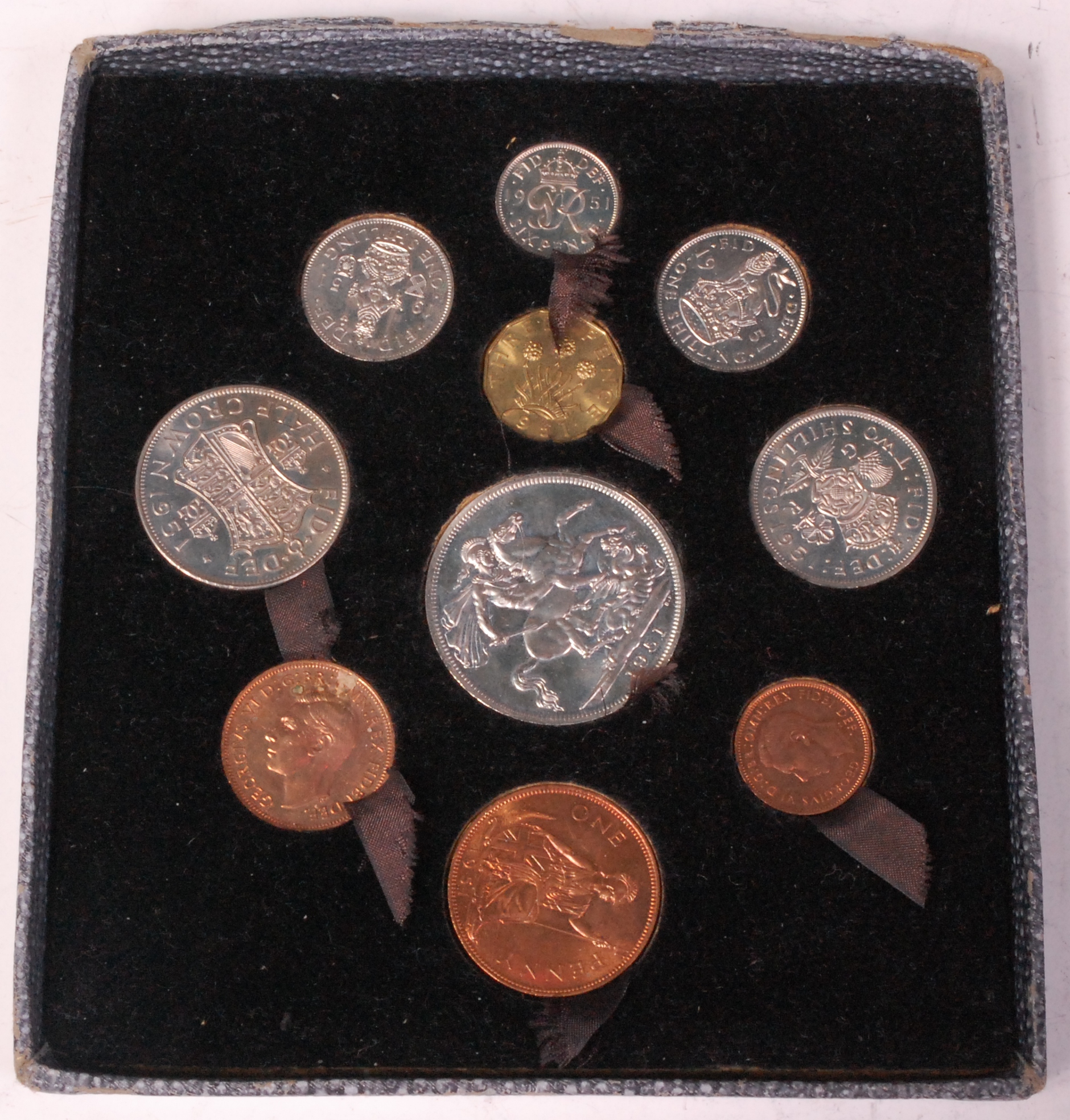 Great Britain, 1951 Festival of Britain 10 coin set, in original blue ...