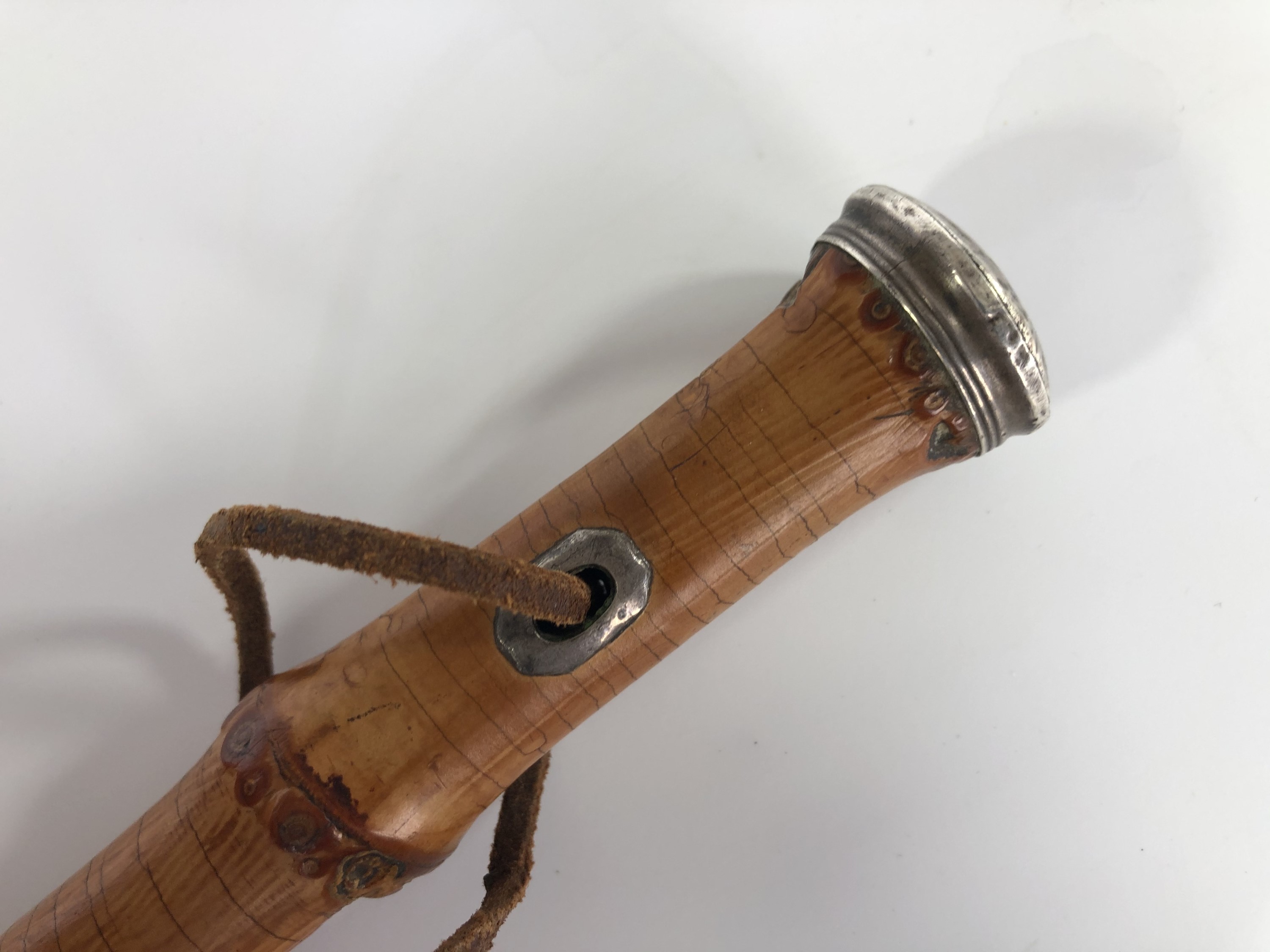 A Victorian white-metal mounted bamboo sward / dagger stick, having a ...