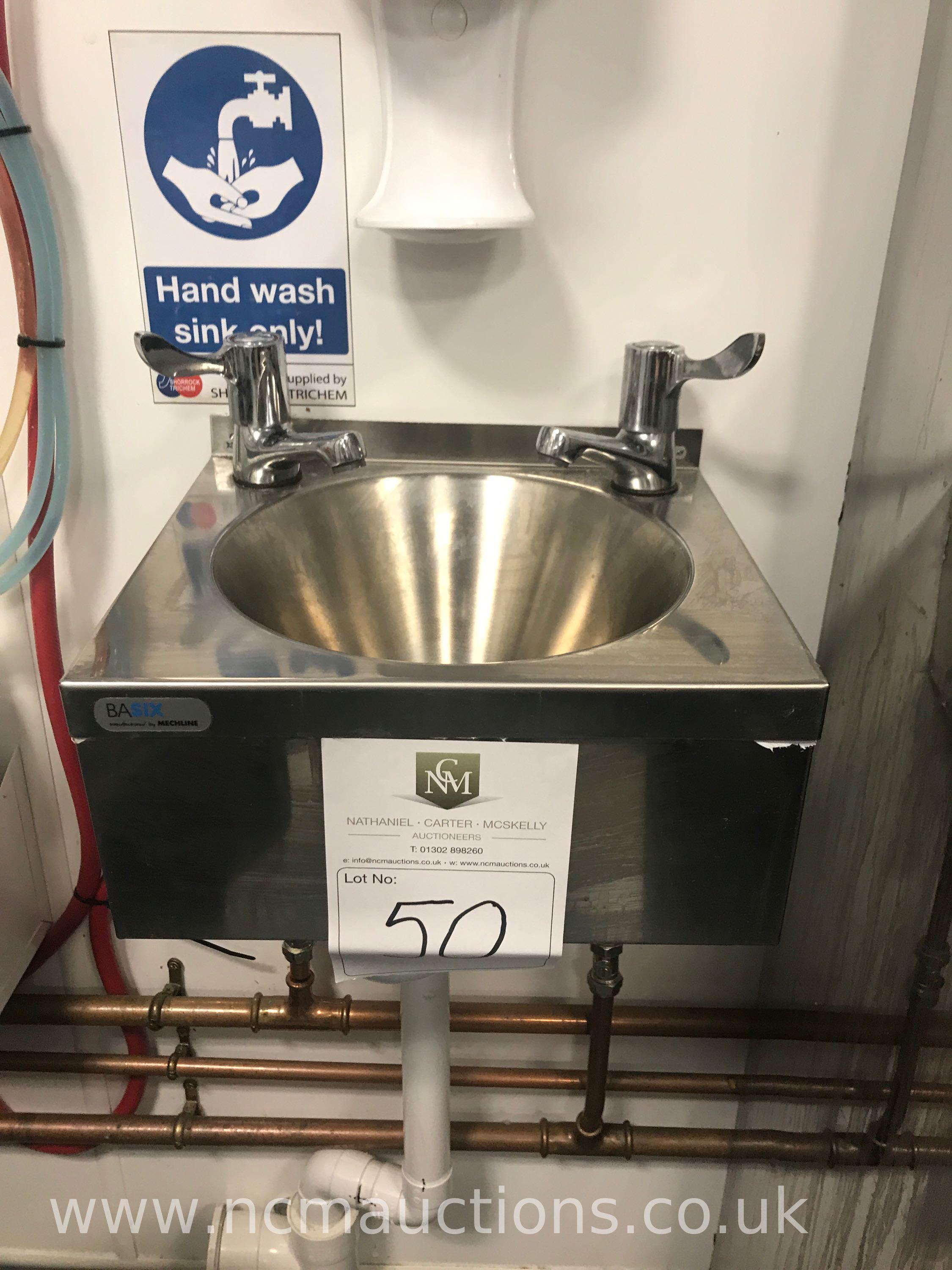 Stainless Steel Hand Wash Basin Basix Mechline Lever Arm Taps. Approx ...