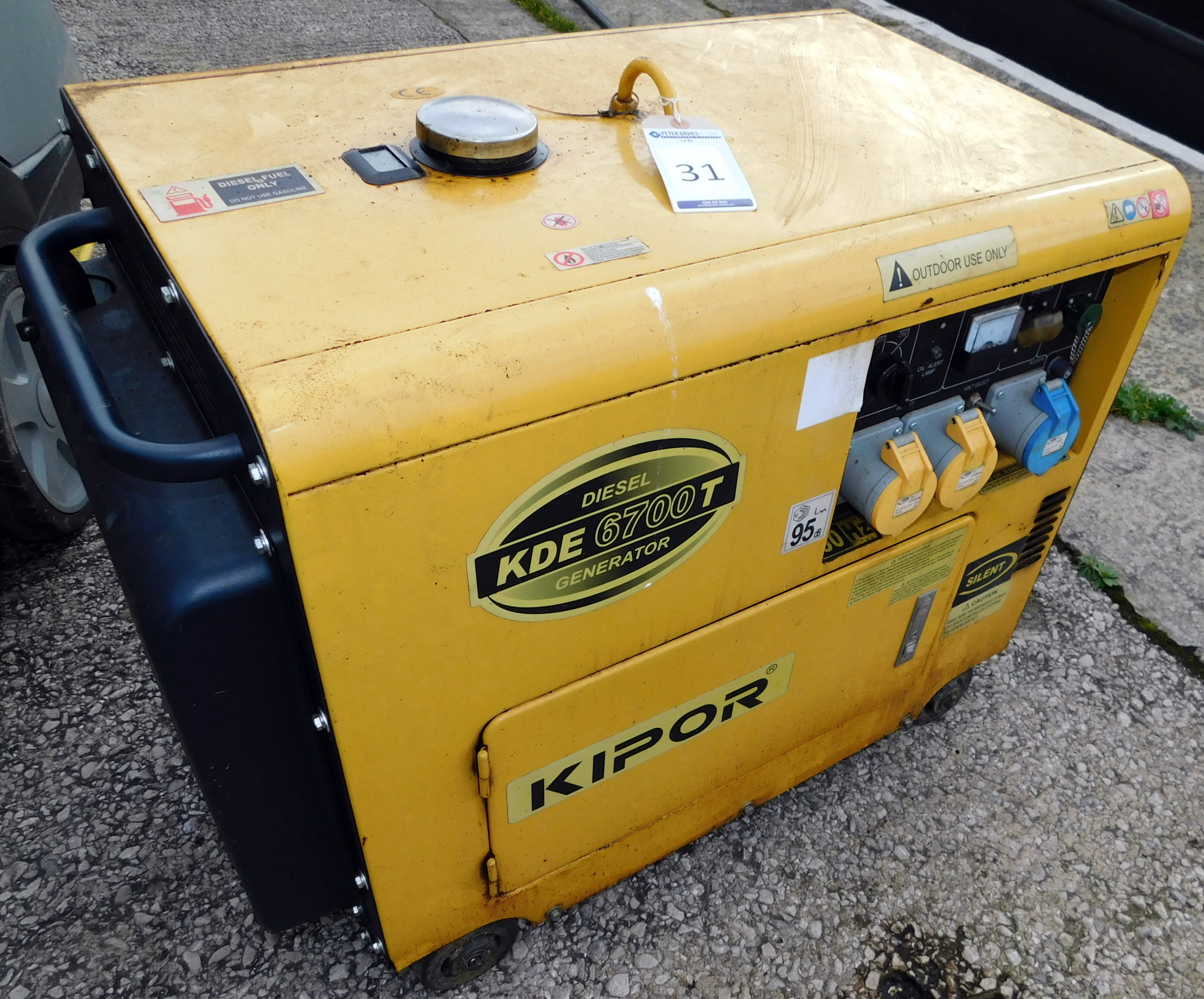 Kipor KDE 6700T Diesel Generator (Located Warrington)