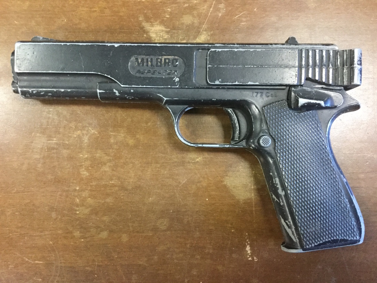 A Milbro repeater American .177 air pistol; and a Diana SP50 .177 air ...