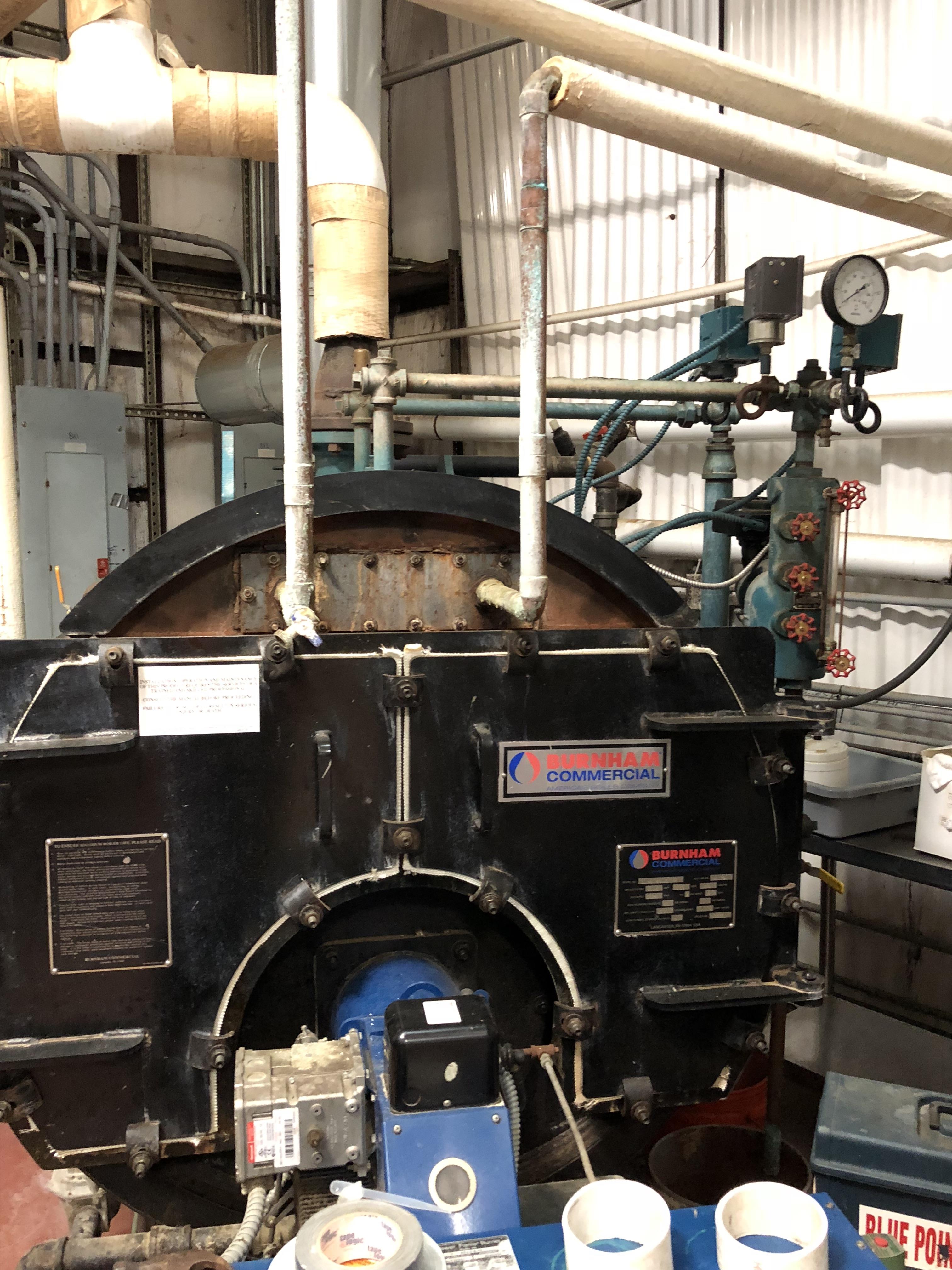 2016 Burnham gas fired package steam boiler, model 3L.40.50.G.PF, 40 ...