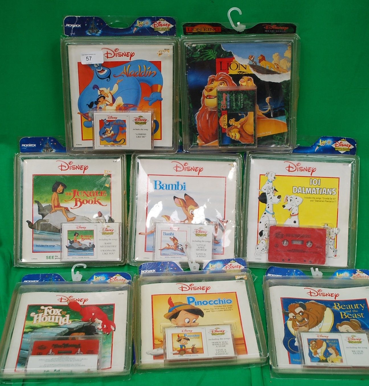A collection of 8 Pickwick Walt Disney sing along / read along cassette ...
