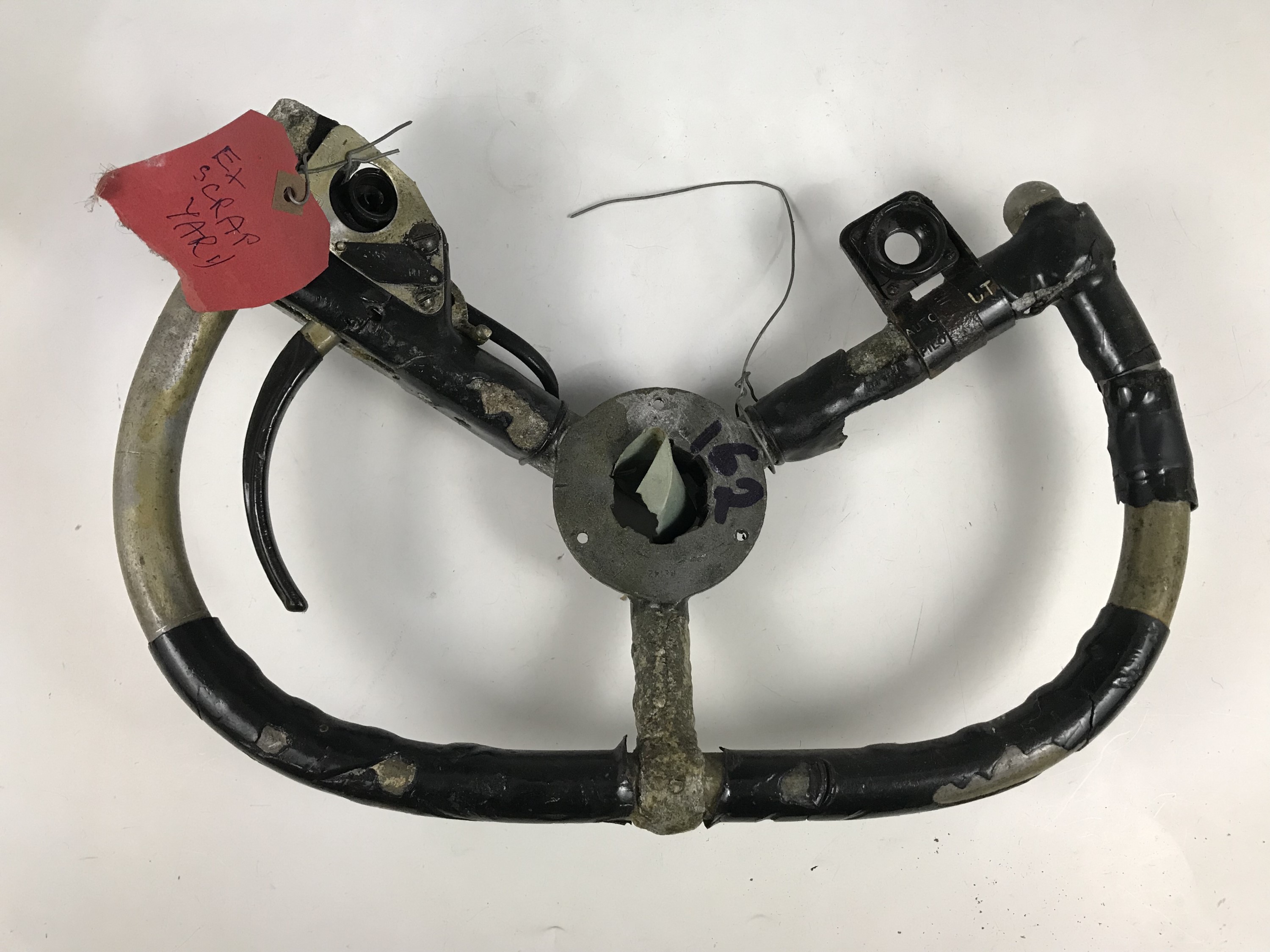 An RAF Lancaster bomber control wheel