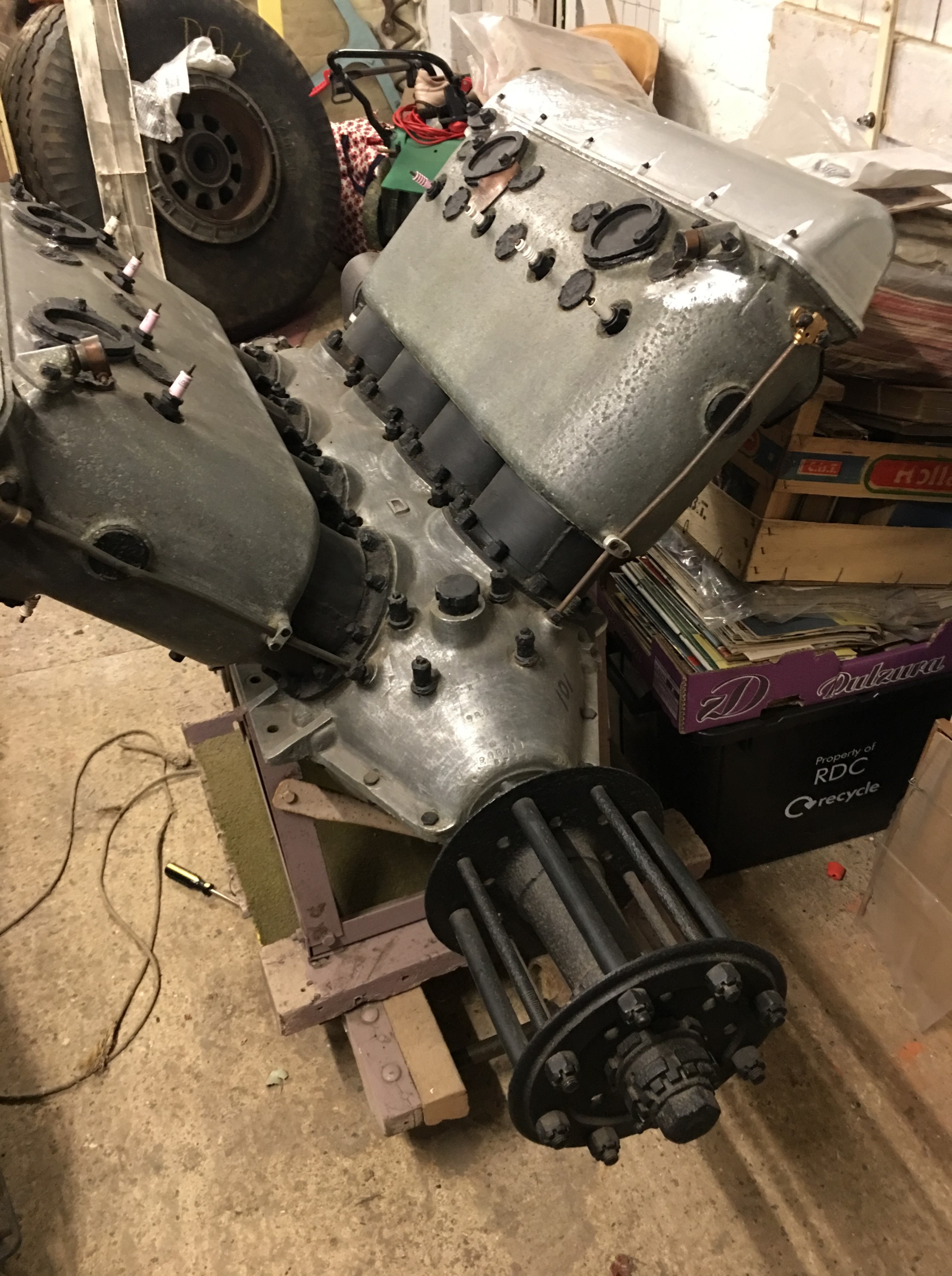 A relic RAF Hispano Suiza V8 aircraft engine [This lot is being sold ...