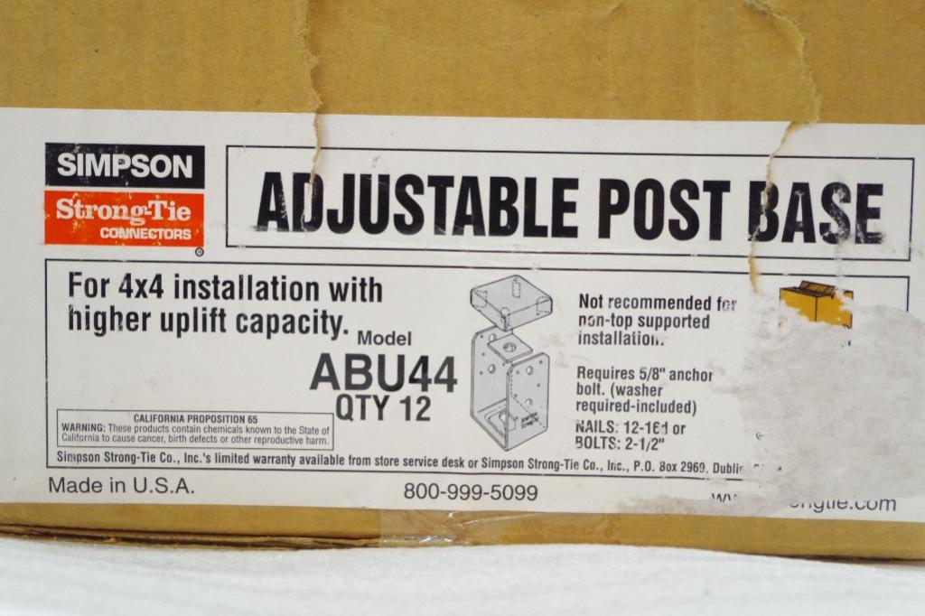 [12] UNUSED SIMPSON Strong-Tie Adjustable Post Base for 4x4 ...