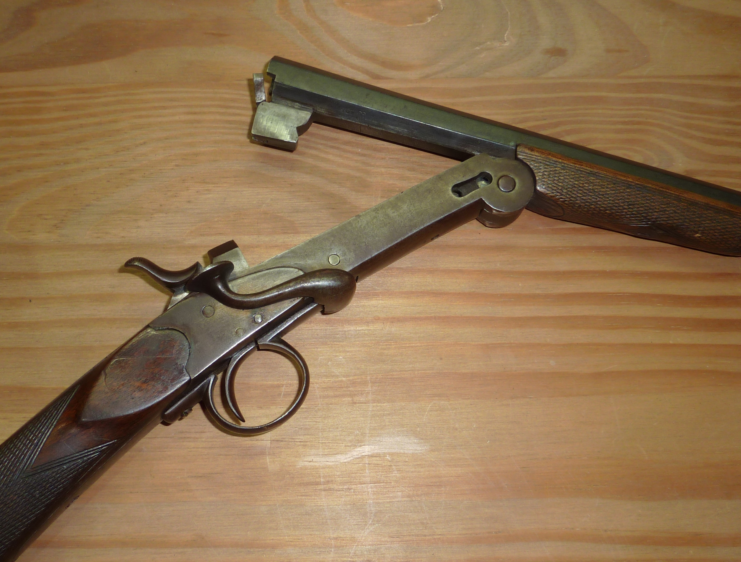 .410 Belgium single barrel side lever opening shotgun with octagonal ...