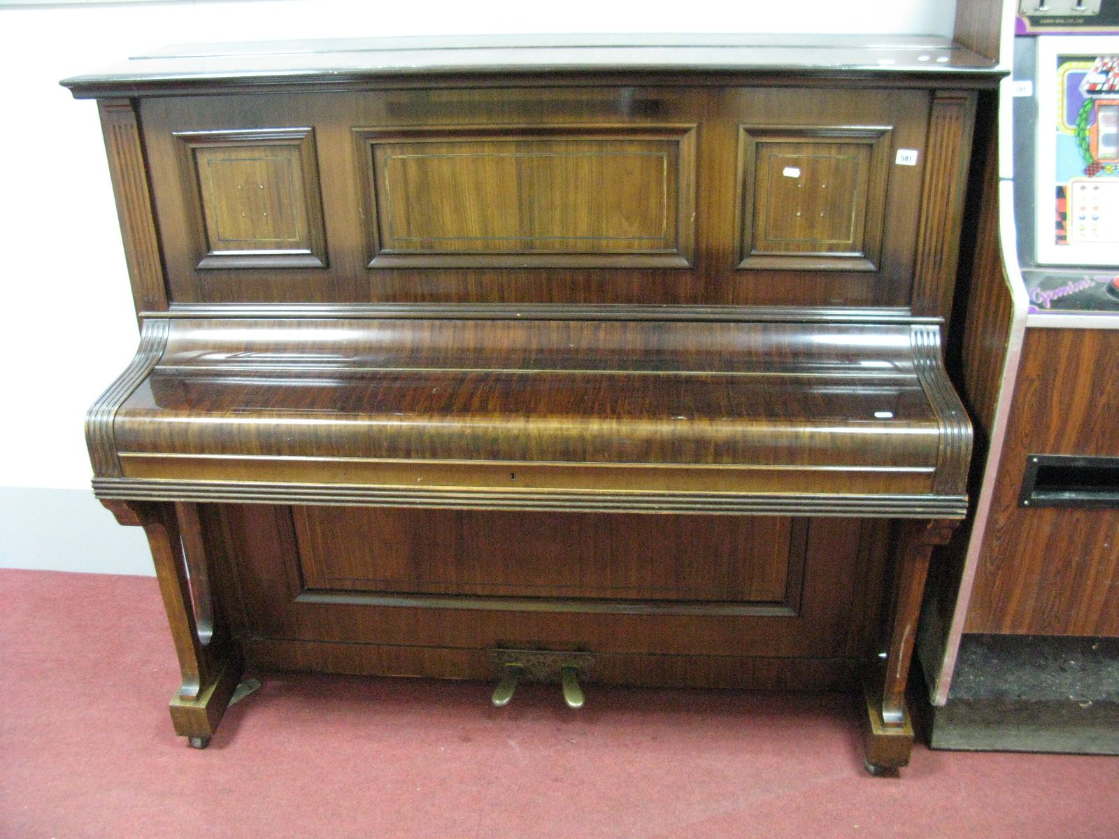 An Early XX Century Mahogany Upright Piano "Ernst Kaps Dresden".