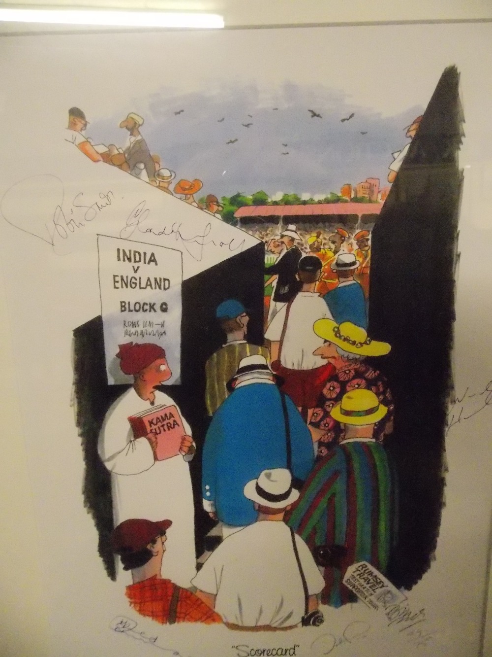 LIMITED EDITION BILL TIDY CARTOON 49/75 "SCORE CARD" 29 X 41CM