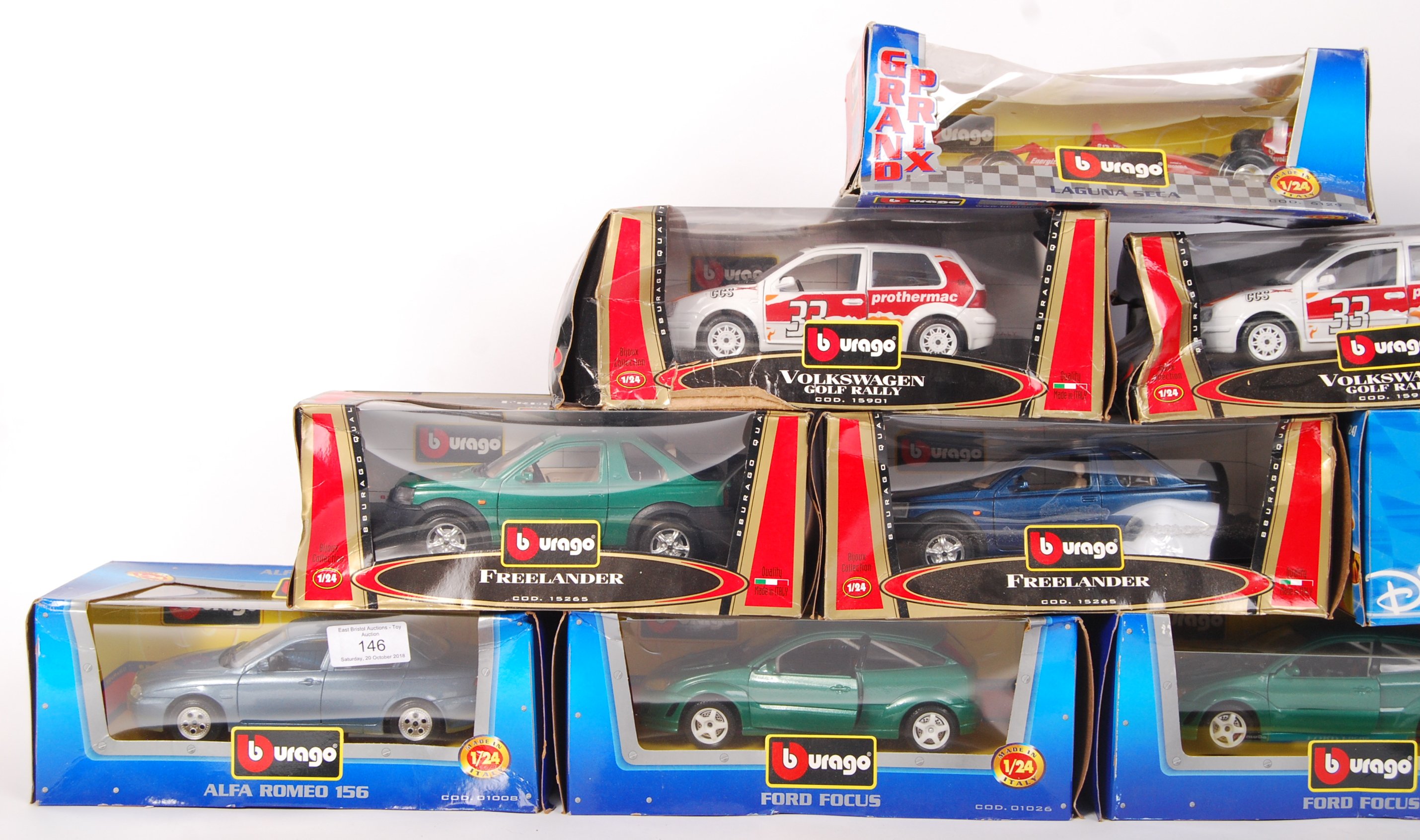 A collection of 10x Burago 1:24 scale precision diecast model cars to ...