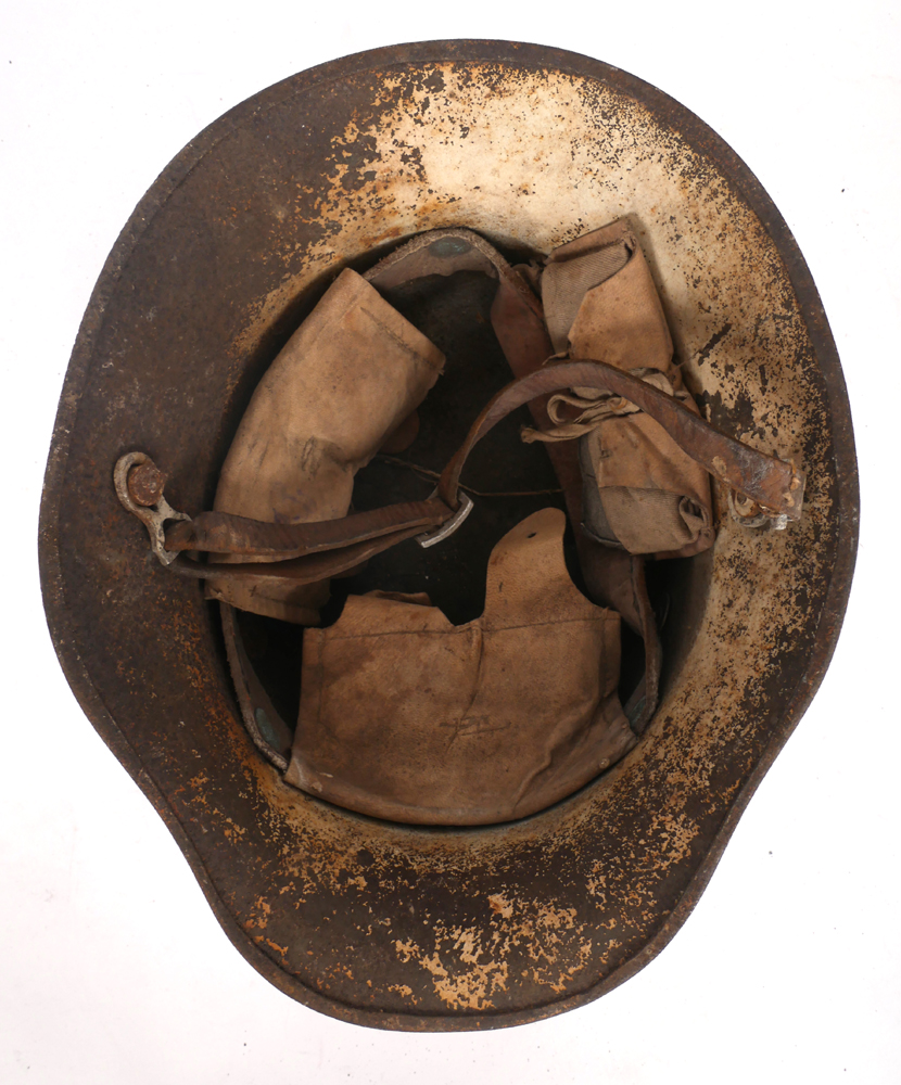 1927-pattern Irish Army helmets by Vickers. Two coal-scuttle shaped ...