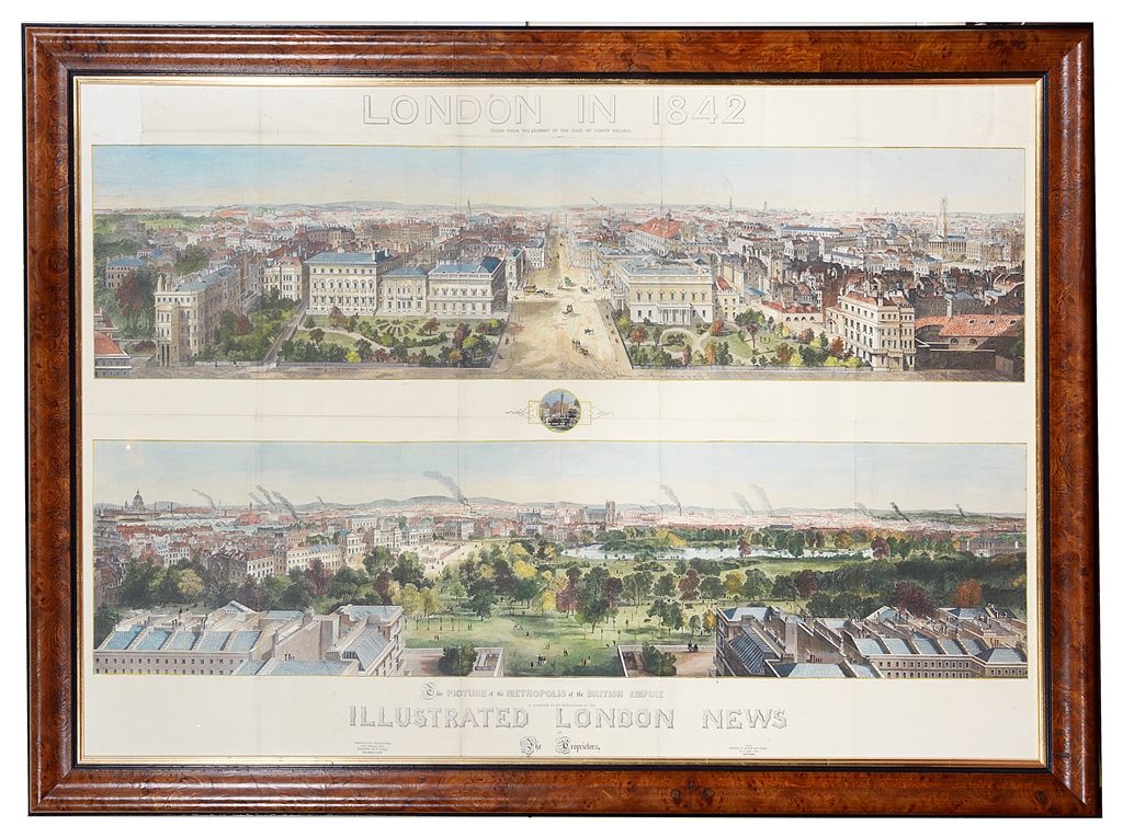 A hand coloured engraving, London in 1842, Taken from the Summit of the ...