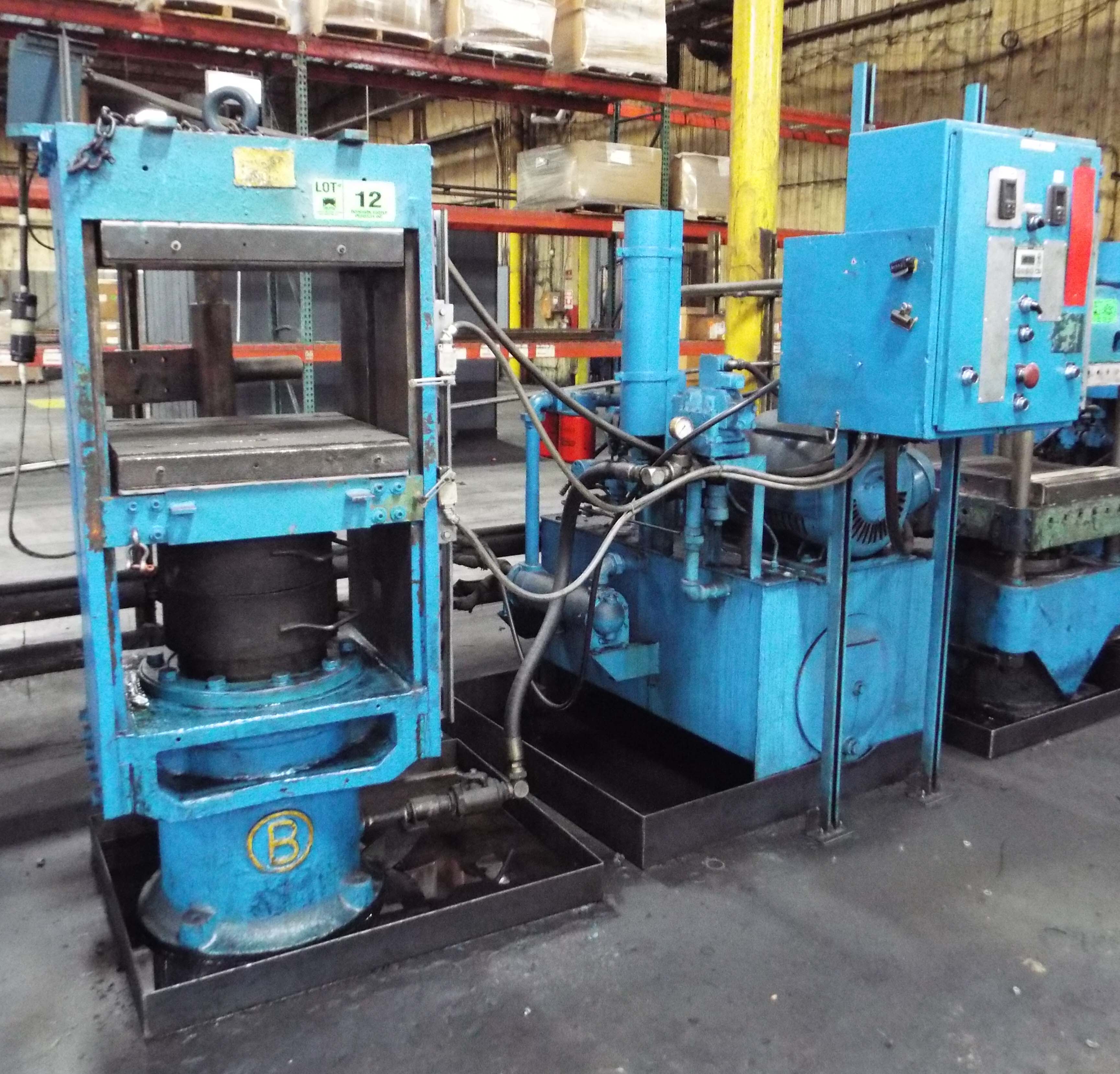 PIW HYDRAULIC MOLD PRESS WITH 24"X24" ELECTRIC HEATED PLATENS, APPROX ...