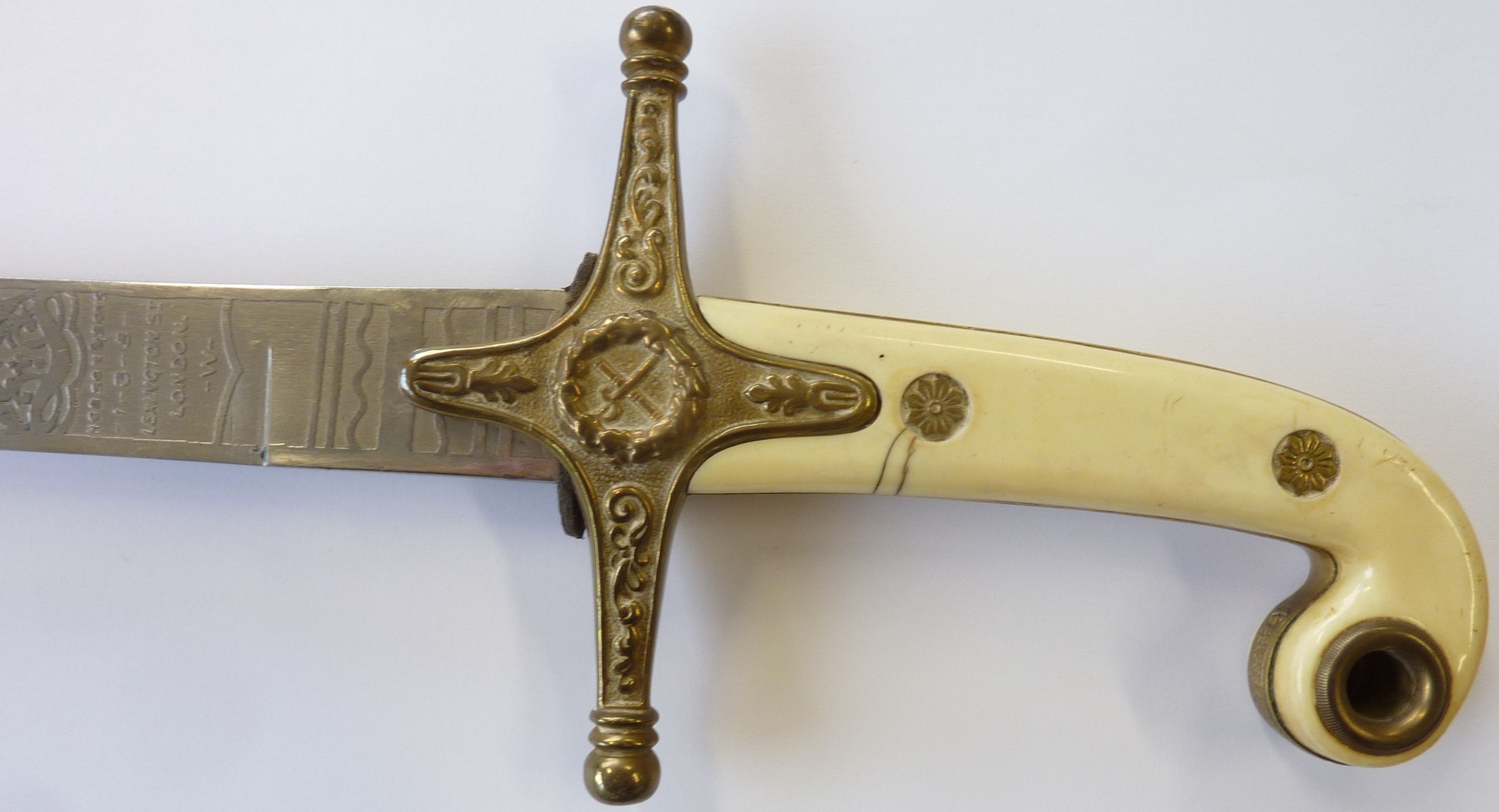 A modern British 1831 Pattern officer's mameluke sword with all-brass ...