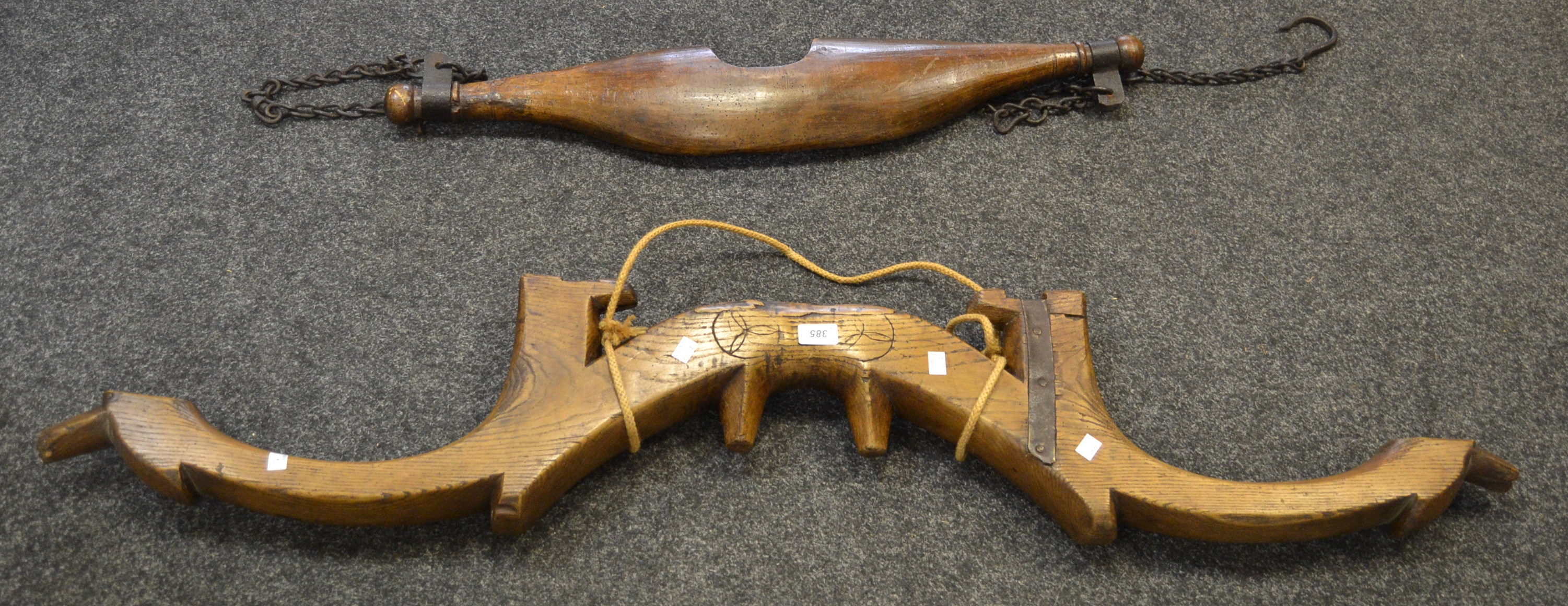 A Spanish Ox Yoke ; a wooden Milk Maids yoke (2)