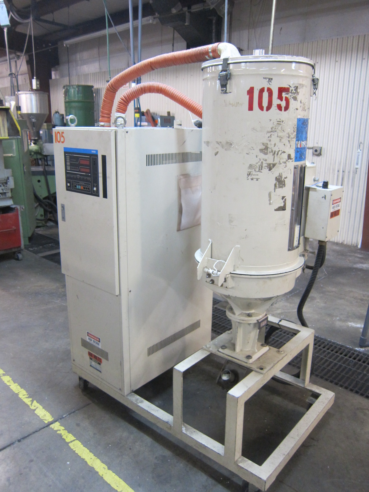 Matsui Resin Dryer, DMZ80 Dryer, 460V, SN1890 with hopper on cart