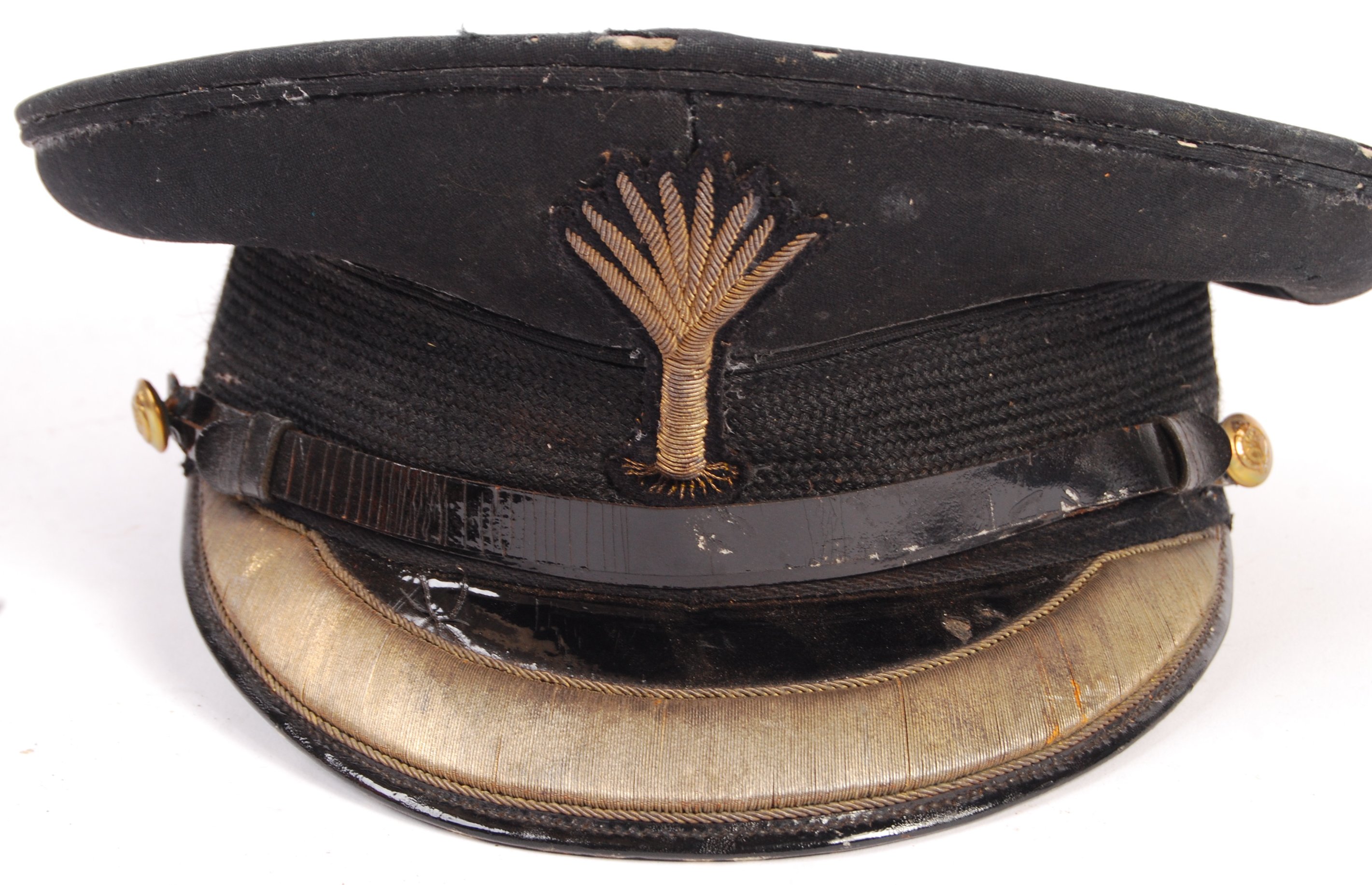 A rare original WWII Second World War Welsh Guards peaked uniform cap ...