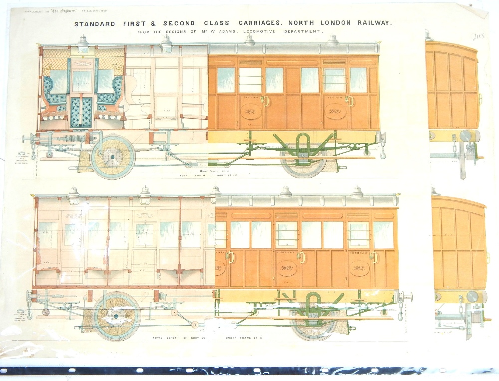Railway Schematic diagrams of train carriages 1st and 2nd class for ...