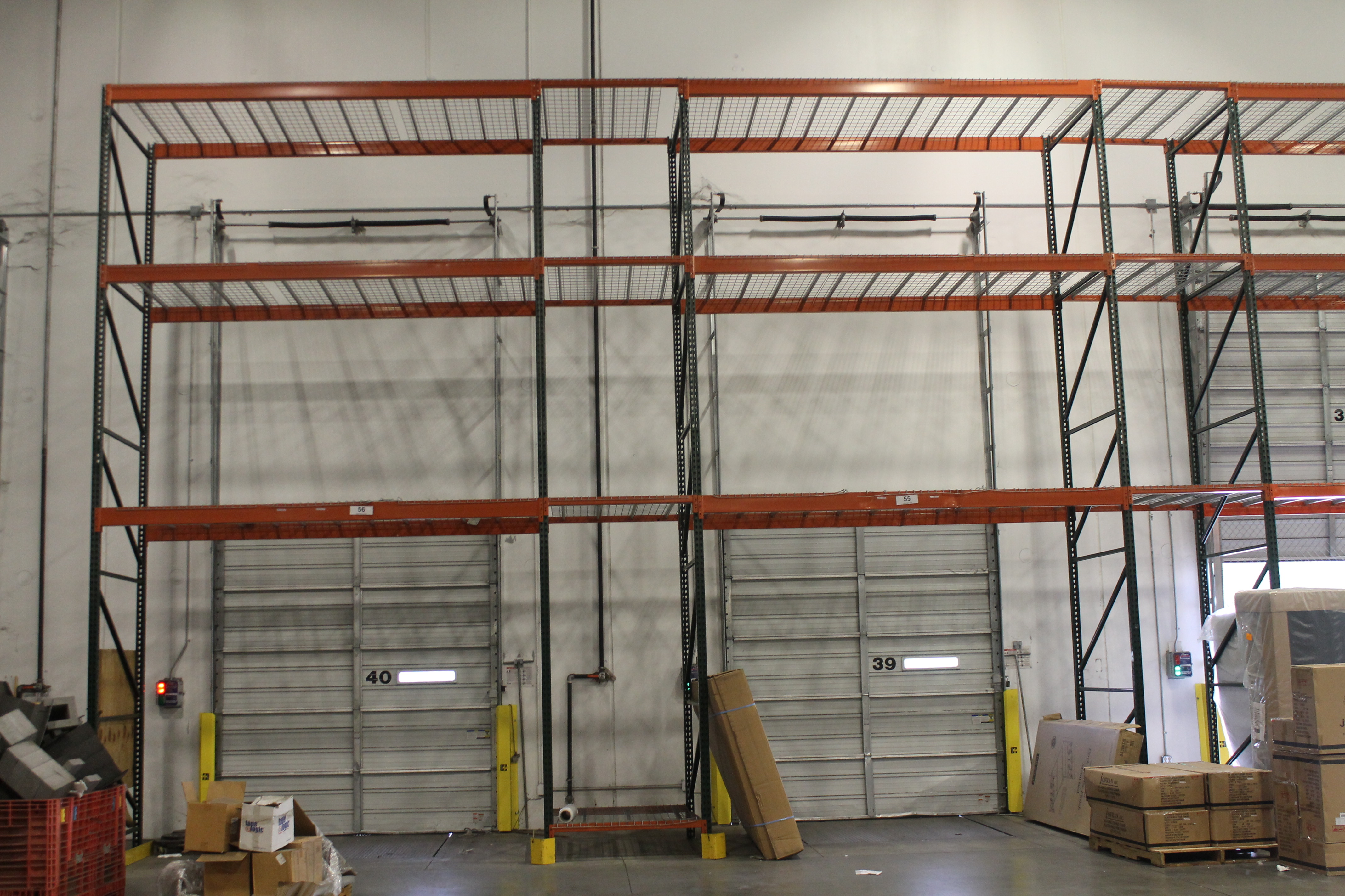 8 SECTION OF OVER-DOCK-DOOR PALLET RACKS, INCLUDES: 9 PCS OF 22'H X 60 ...