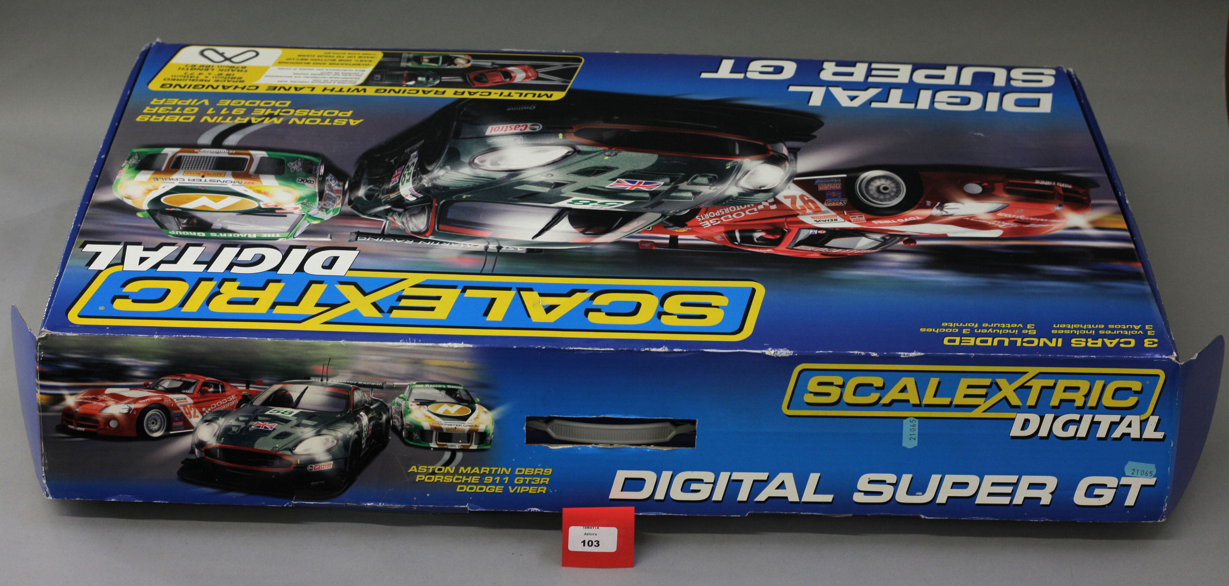 Scalextric Digital Super GT set containing Aston Martin DBR9, Porsche ...