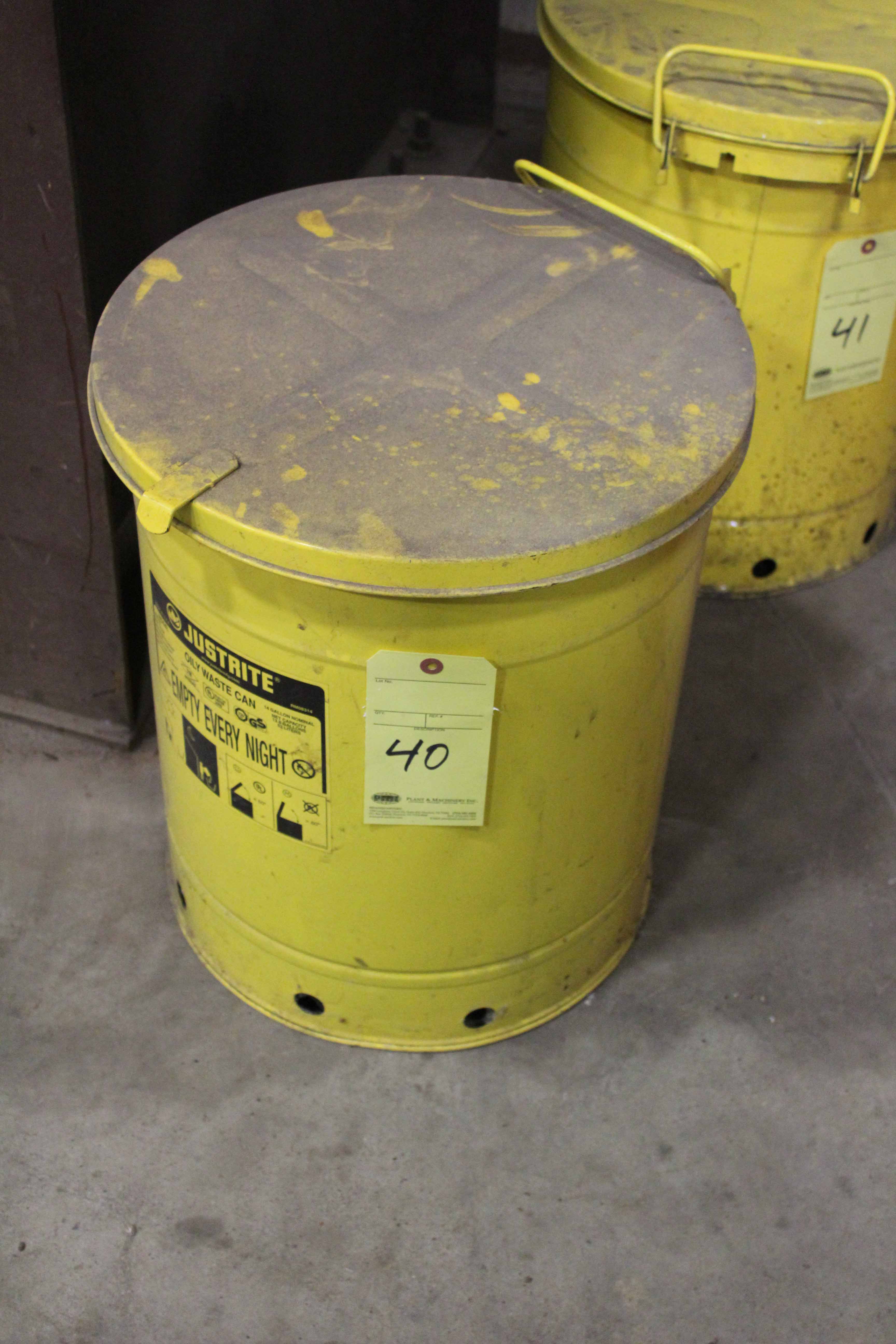 { Group of lots: 40, 41 } OILY RAG WASTE CAN