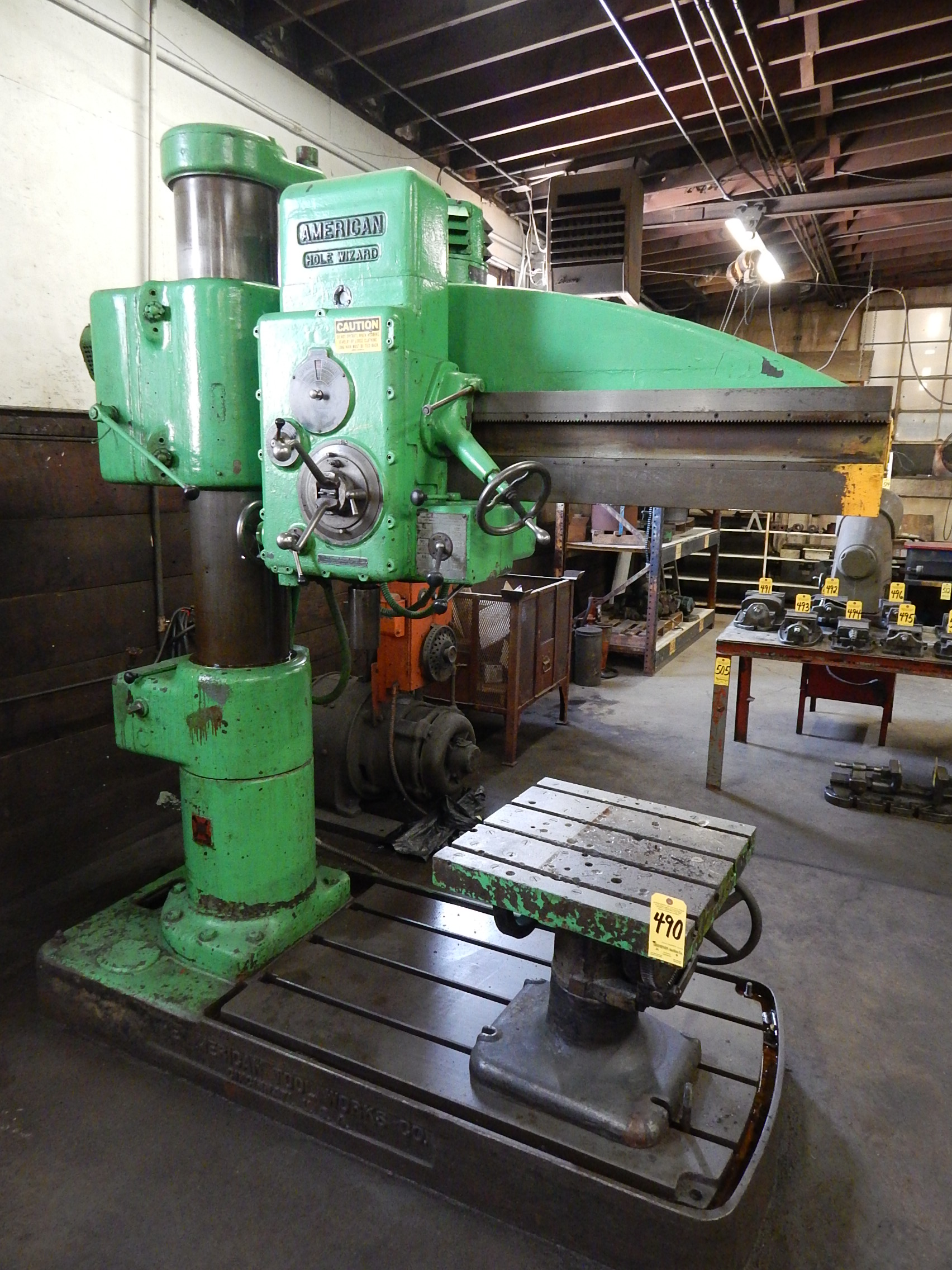 American Hole Wizard Radial Arm Drill Press, 4 Ft. X 11 In., Box Table