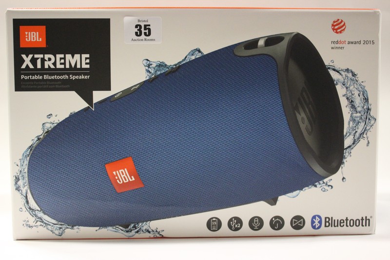 A UBL Xtreme portable Bluetooth speaker.