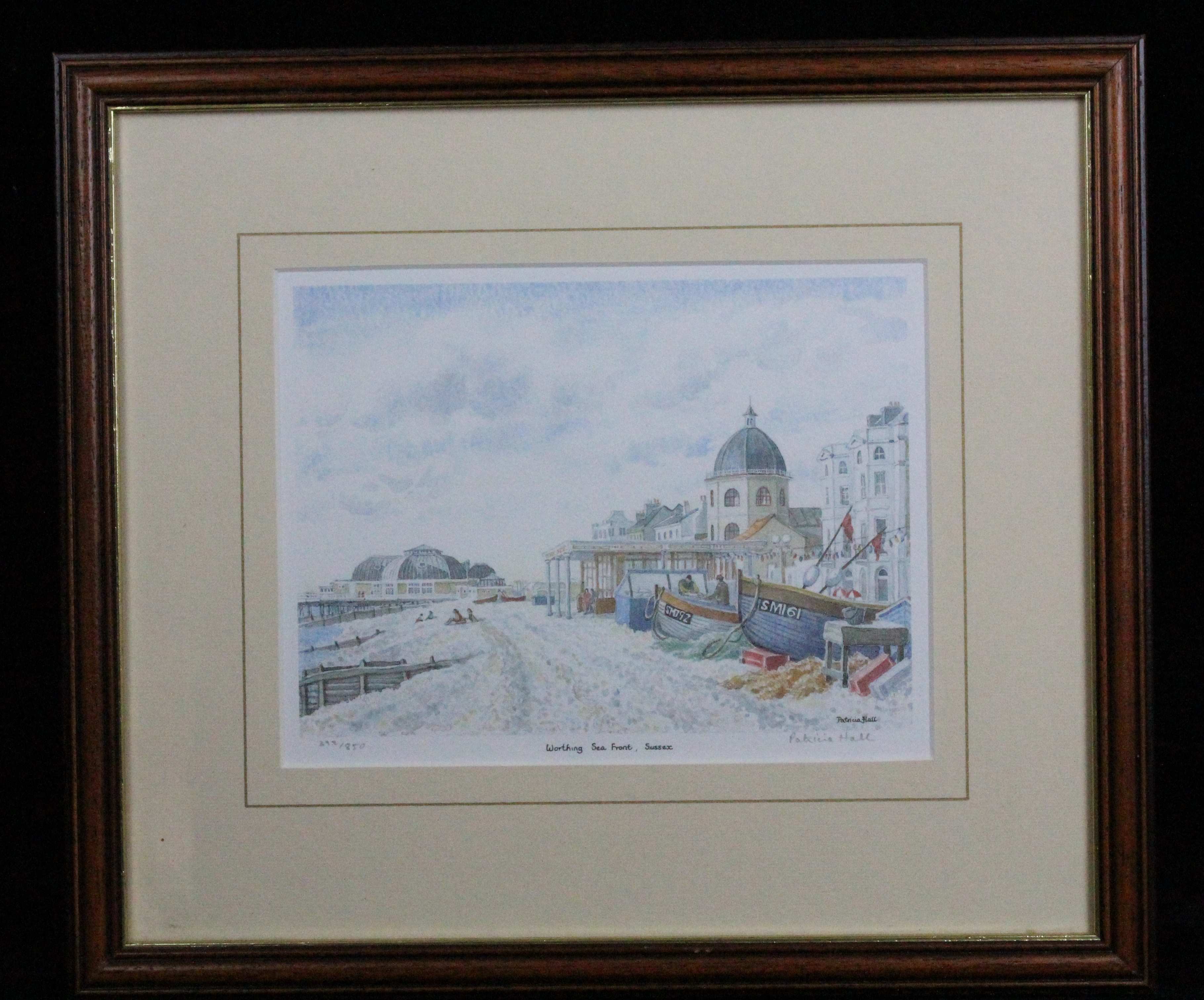 Patricia Hall limited edition print of Worthing seafront signed in ...