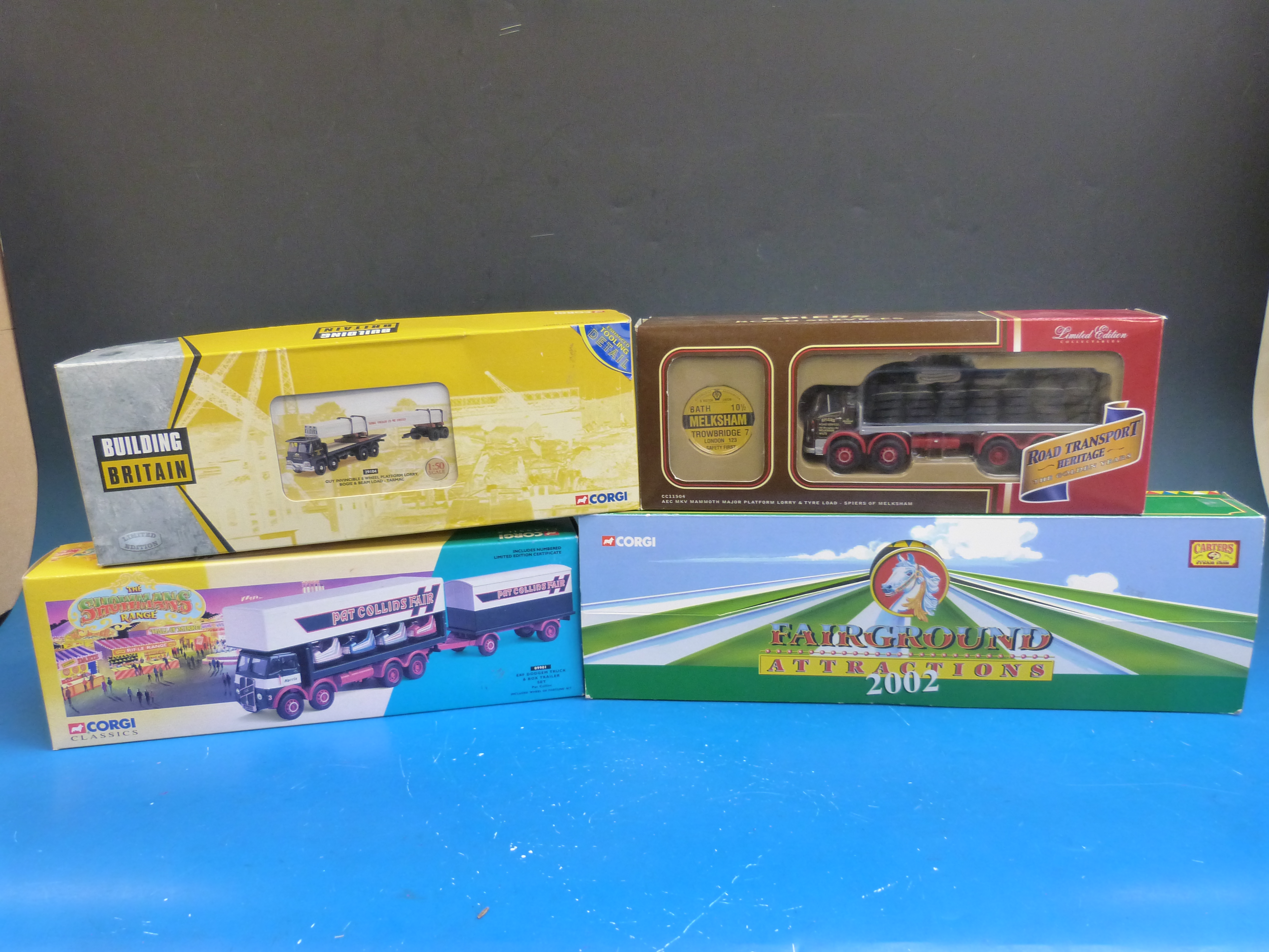 Four Corgi diecast model lorries, Fairground Attractions cc10804 ...