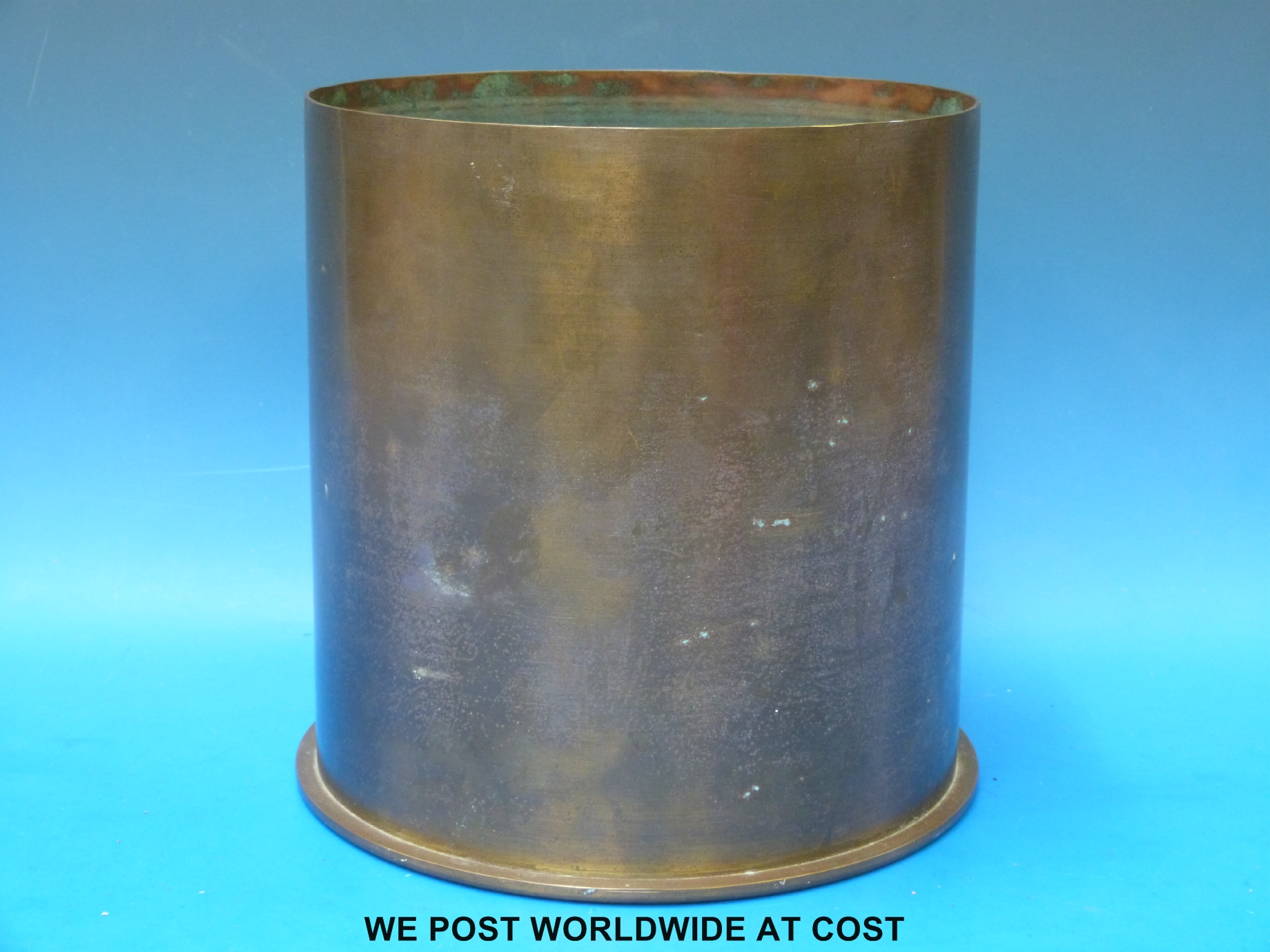 An unusually large brass WW1 shell case, impressed to base Polte ...